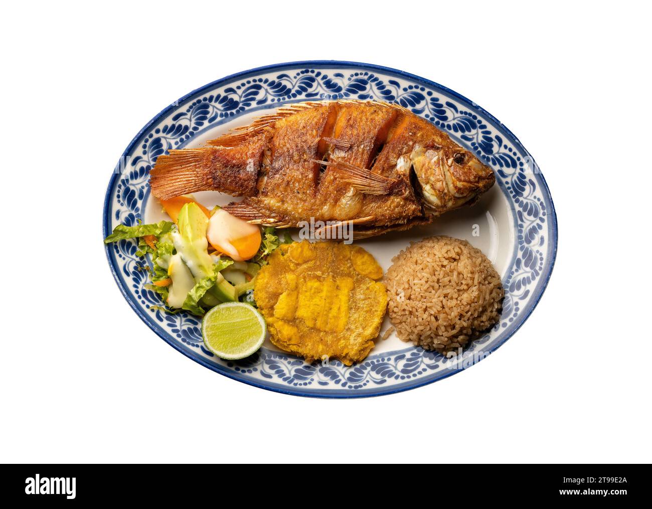 Fried tilapia, Traditional Colombian food - Freshwater fish Stock Photo ...