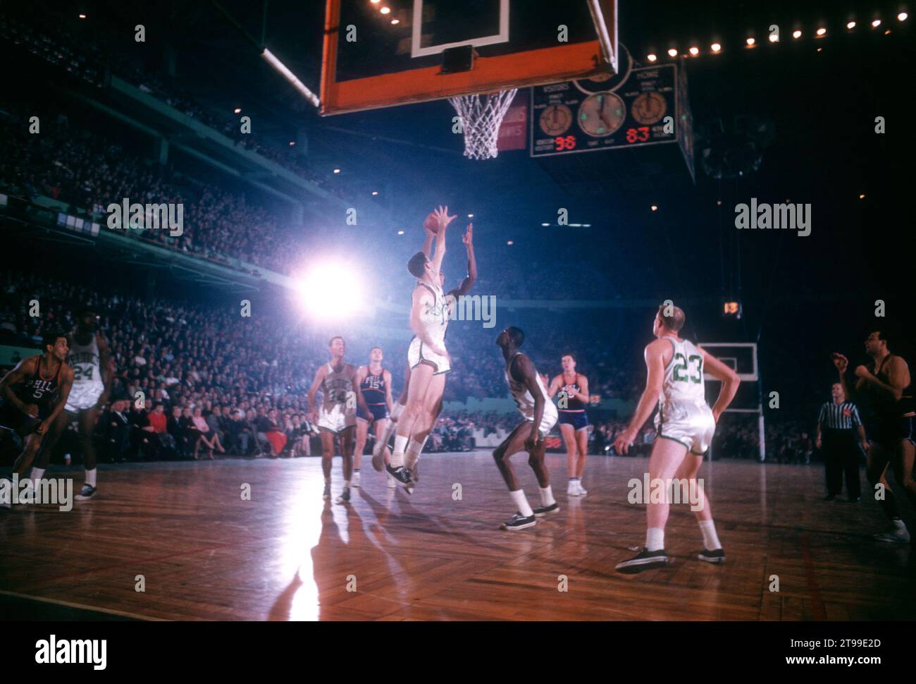 BOSTON, MA - NOVEMBER 25: Wilt Chamberlain #13 of the Philadelphia ...