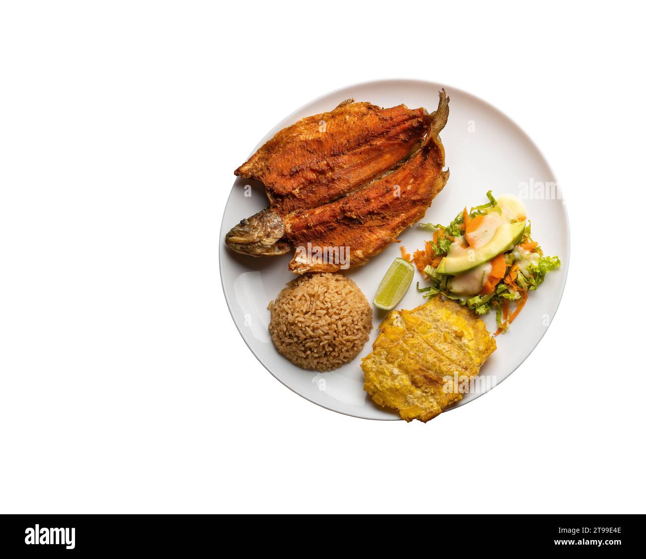 Fried trout fish - Typical Colombian dish Stock Photo - Alamy