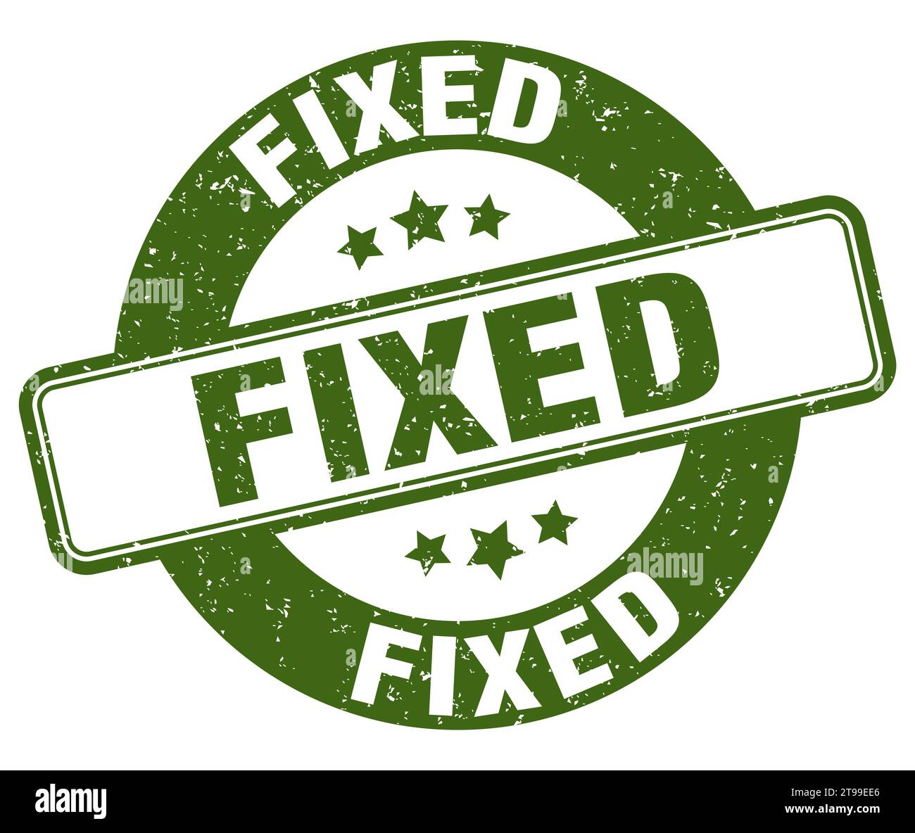 fixed stamp. fixed sign. round grunge label Stock Vector Image & Art ...
