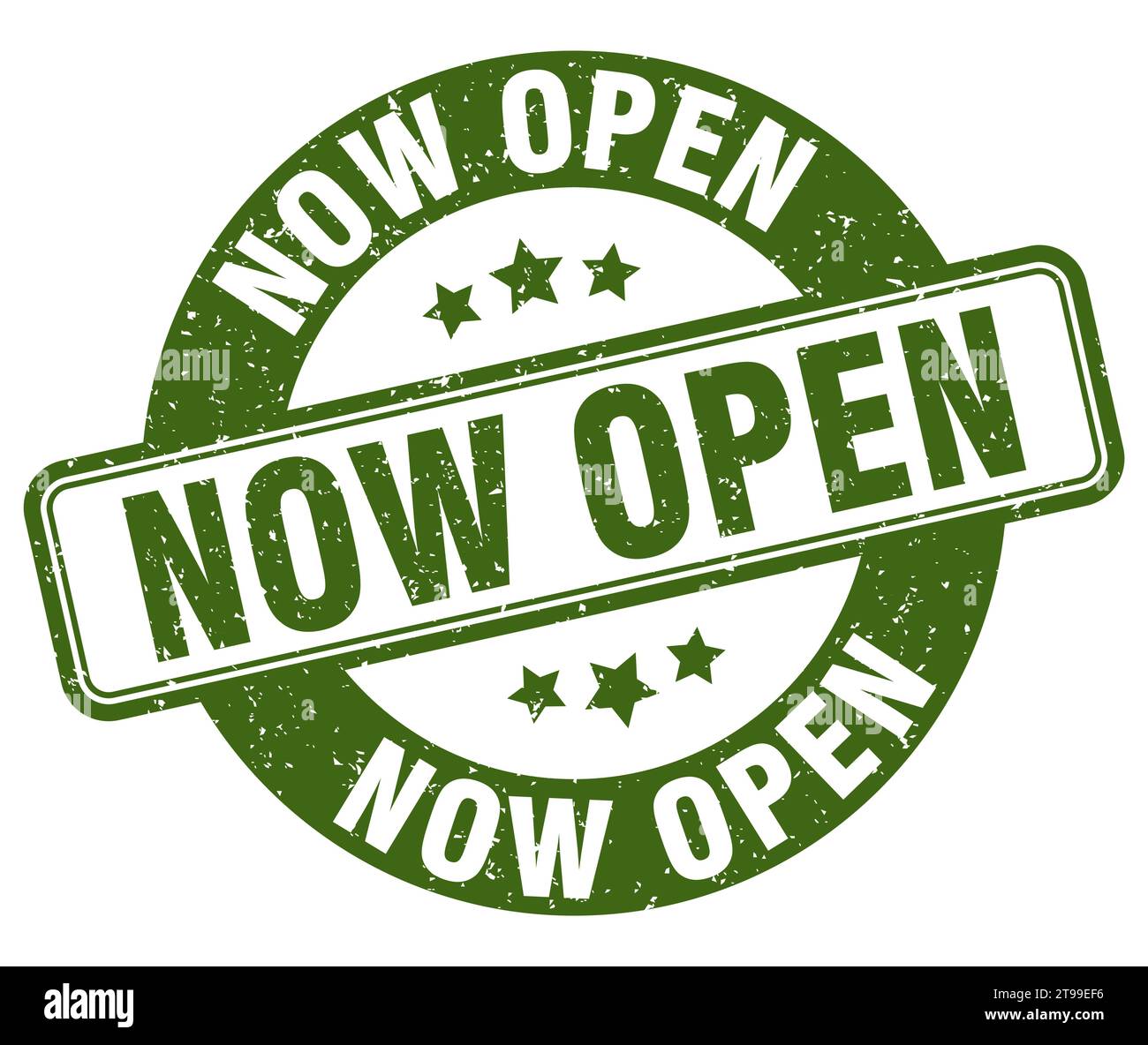 now open stamp. now open sign. round grunge label Stock Vector Image ...