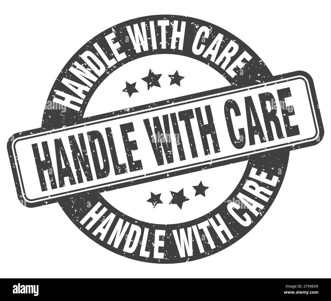 handle with care stamp. handle with care sign. round grunge label Stock ...