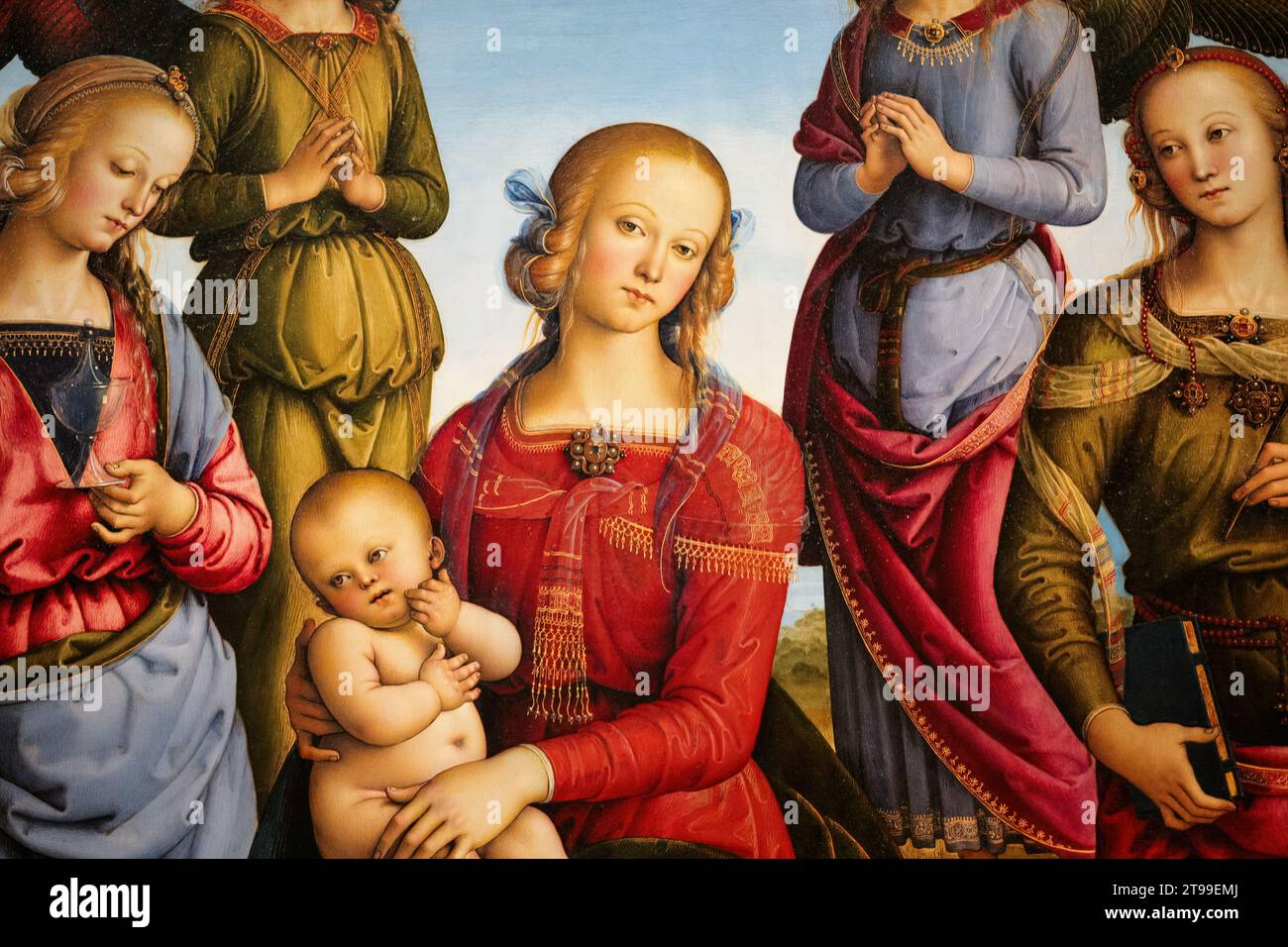 Detail of Madonna and Child Painting by Pietro Perugino in the Louvre ...