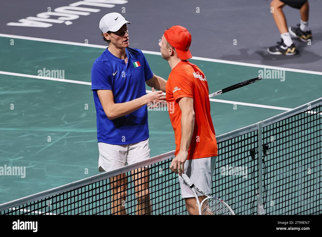 Malaga, Malaga, Spain. 23rd Nov, 2023. Jannik Sinner (ITA), Tallon Griekspoor (NED) shake Hands ...
