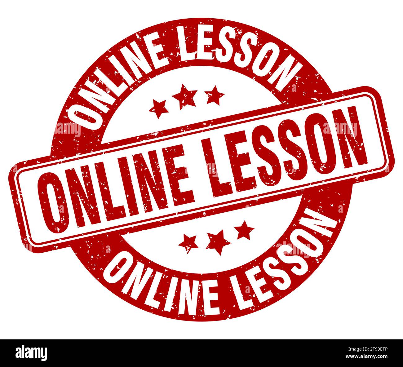 online lesson stamp. online lesson sign. round grunge label Stock ...