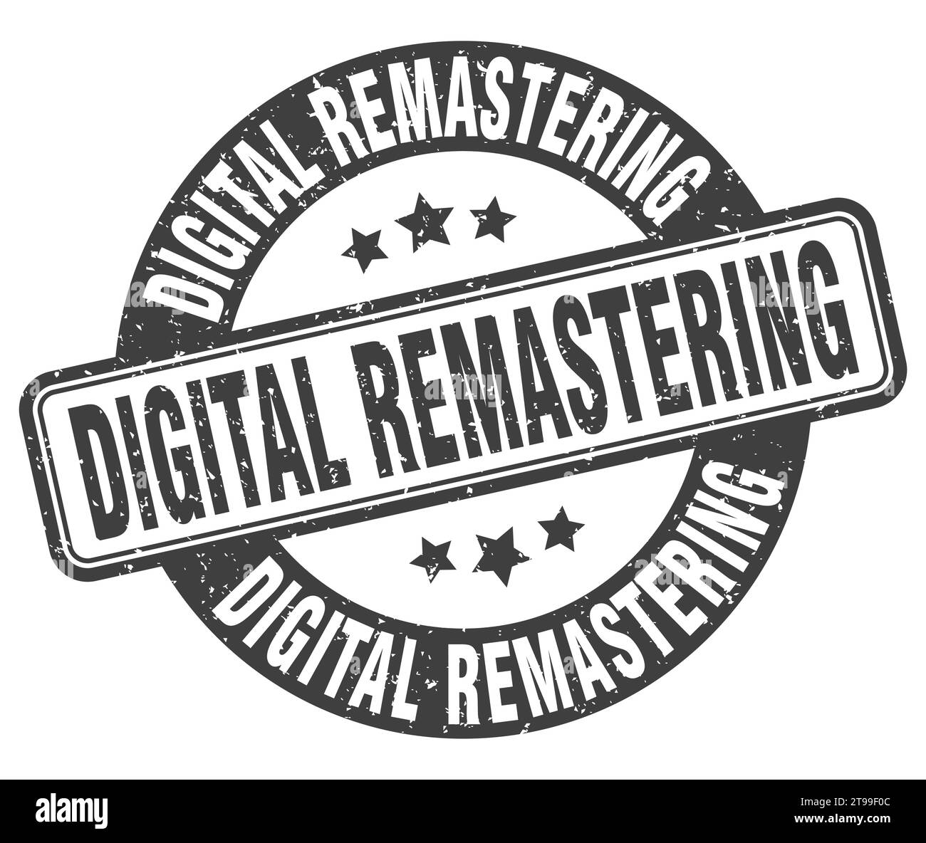 digital remastering stamp. digital remastering sign. round grunge label ...