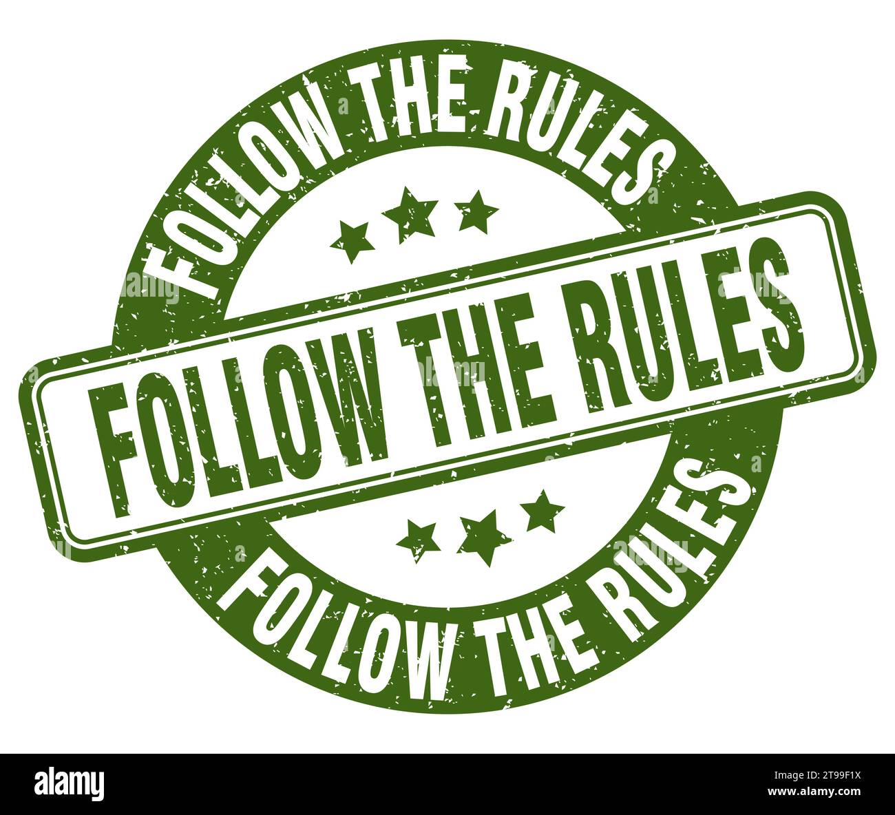 follow the rules stamp. follow the rules sign. round grunge label Stock ...