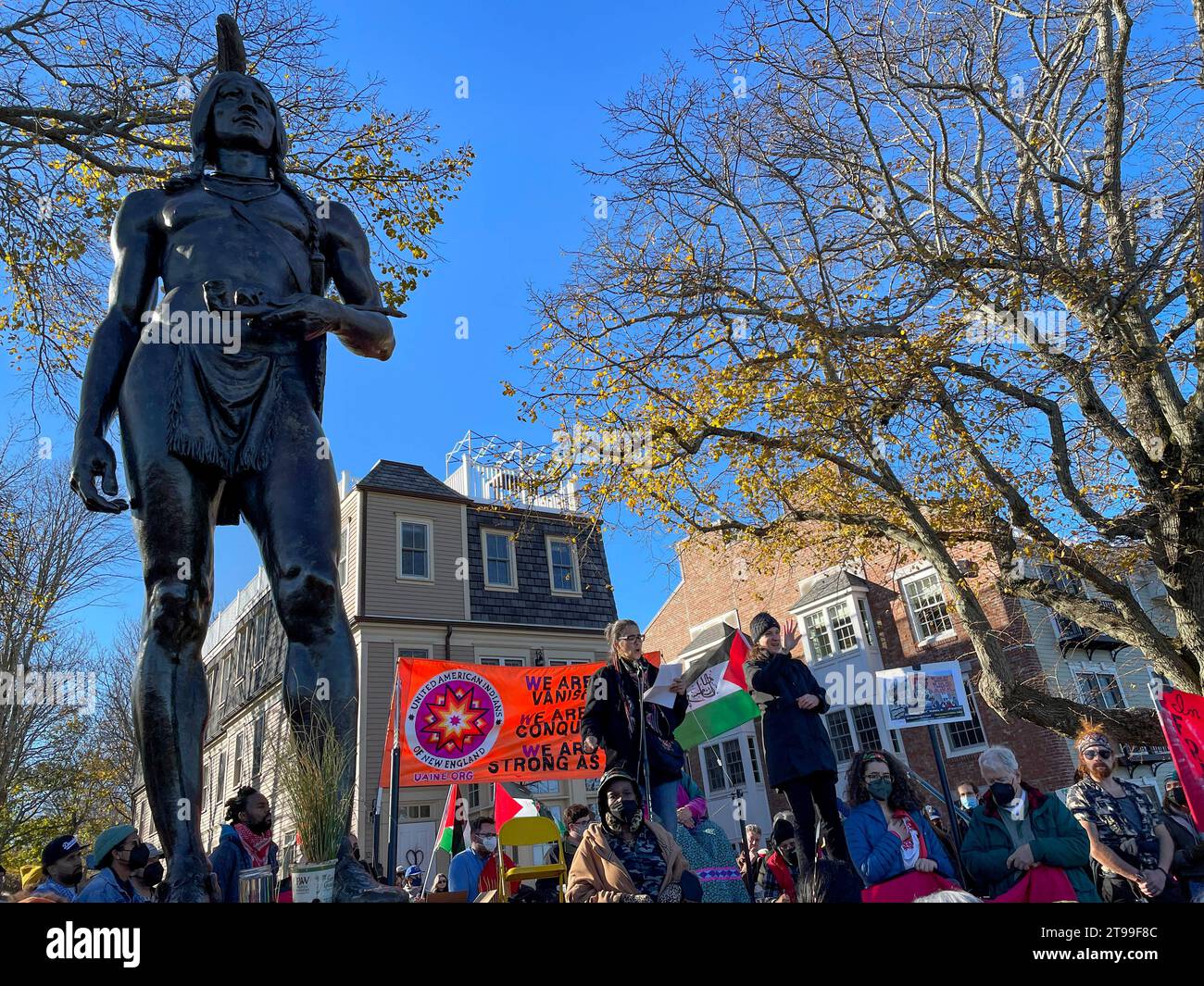 Plymouth, Massachusetts, USA. 23rd Nov, 2023. Native Americans and ...