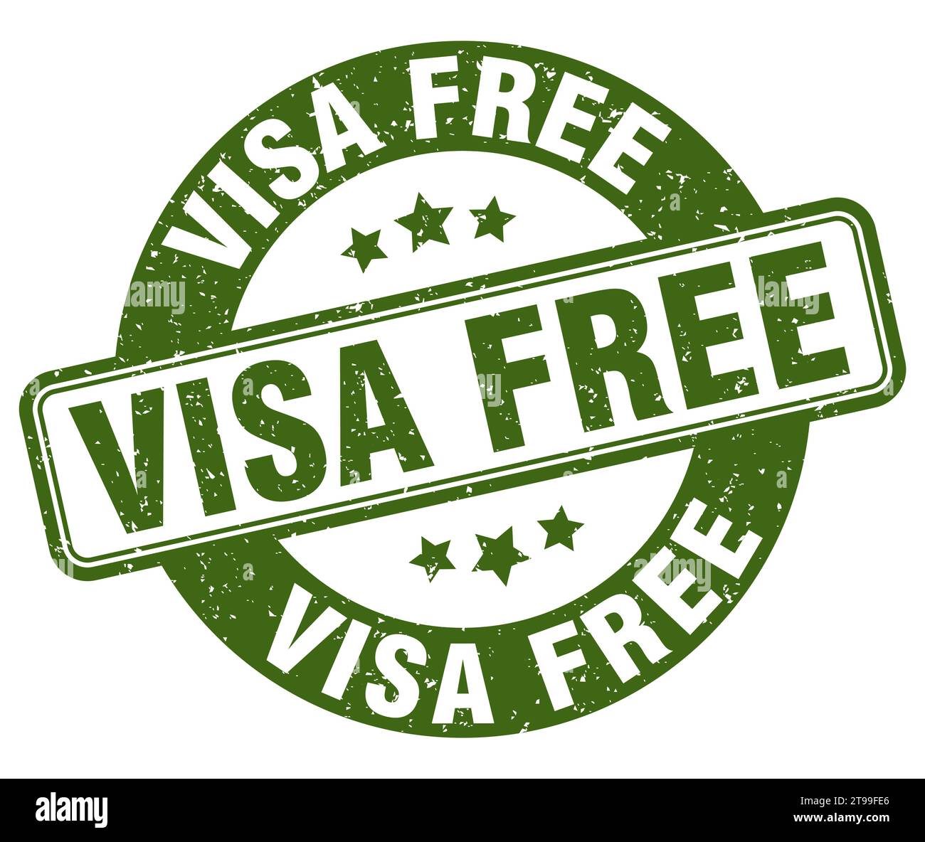 visa free stamp. visa free sign. round grunge label Stock Vector Image ...