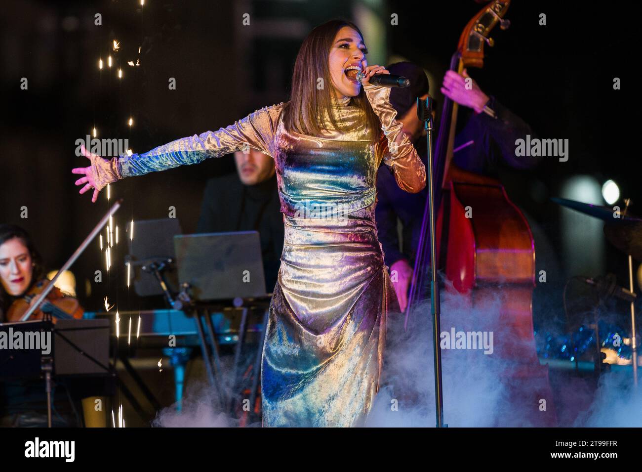 Madrid, Spain. 23rd Nov, 2023. Singer Ana Guerra performs the song of ...