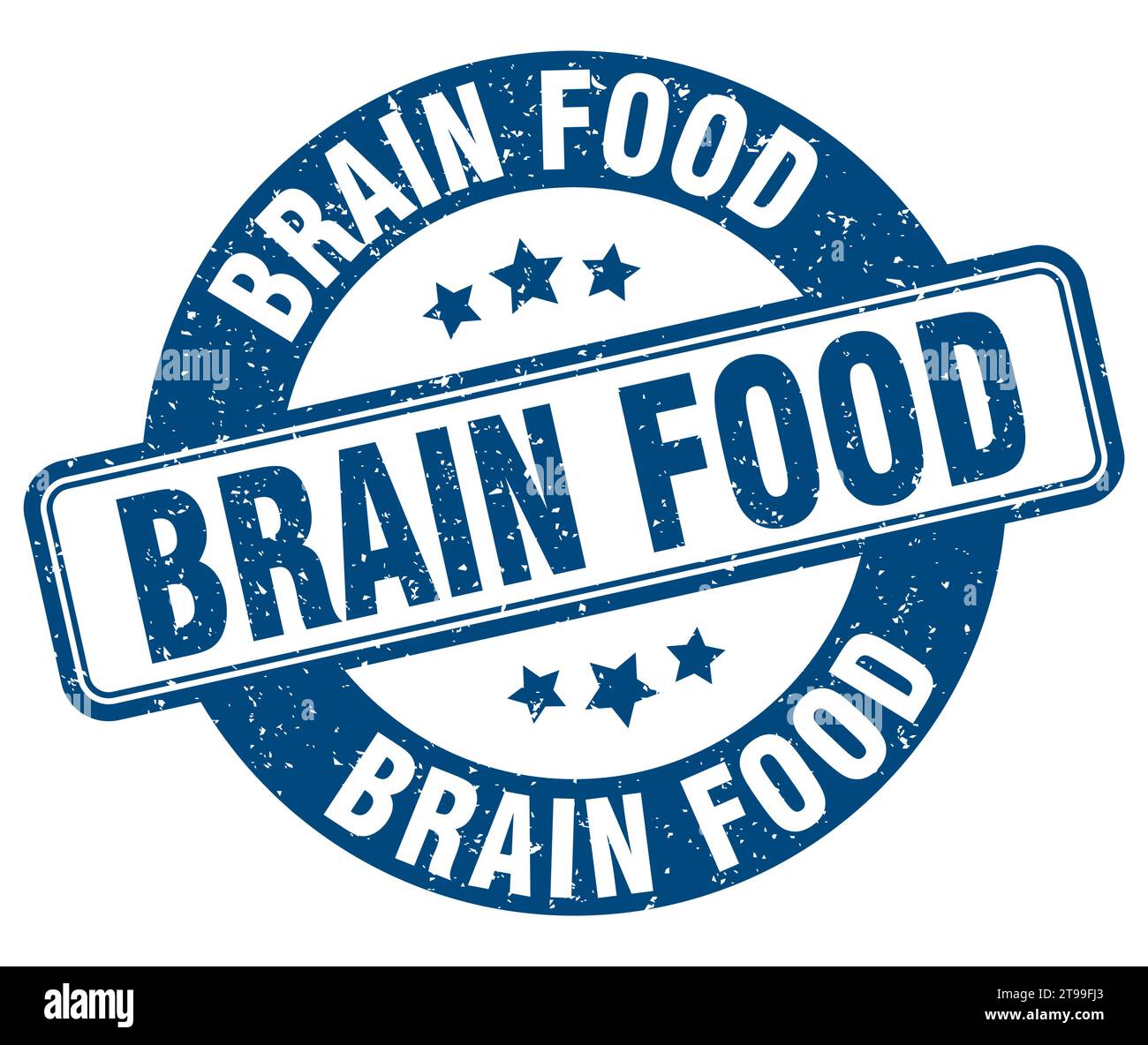 brain food stamp. brain food sign. round grunge label Stock Vector ...
