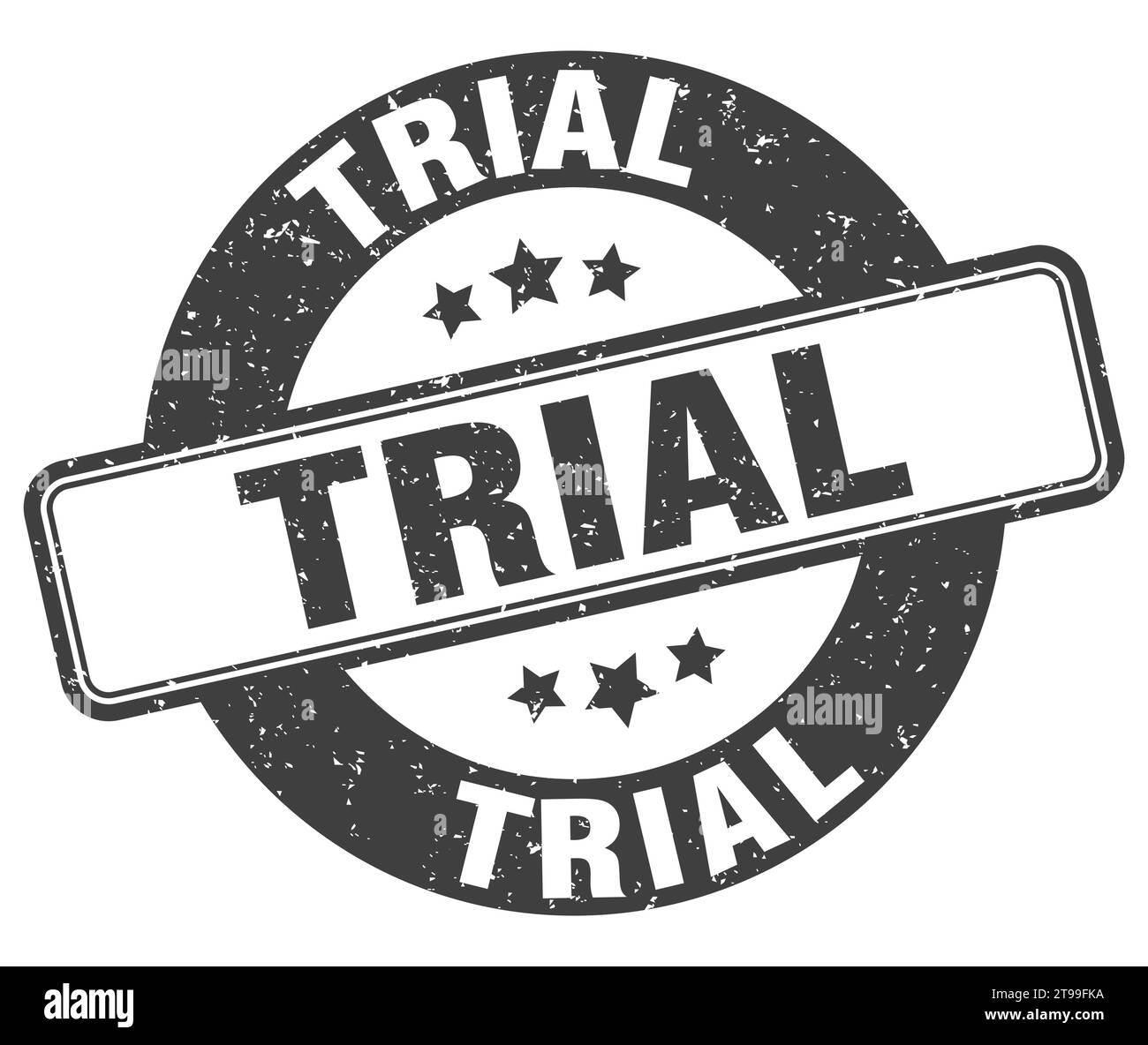 trial stamp. trial sign. round grunge label Stock Vector Image & Art ...