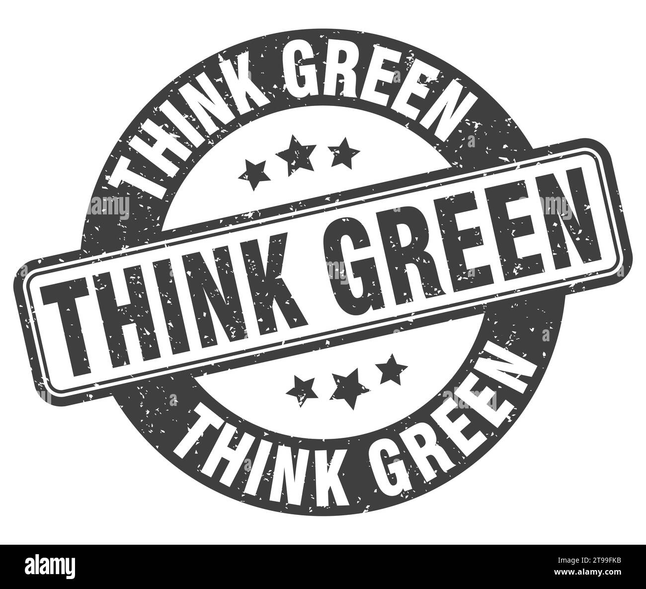 think green stamp. think green sign. round grunge label Stock Vector ...