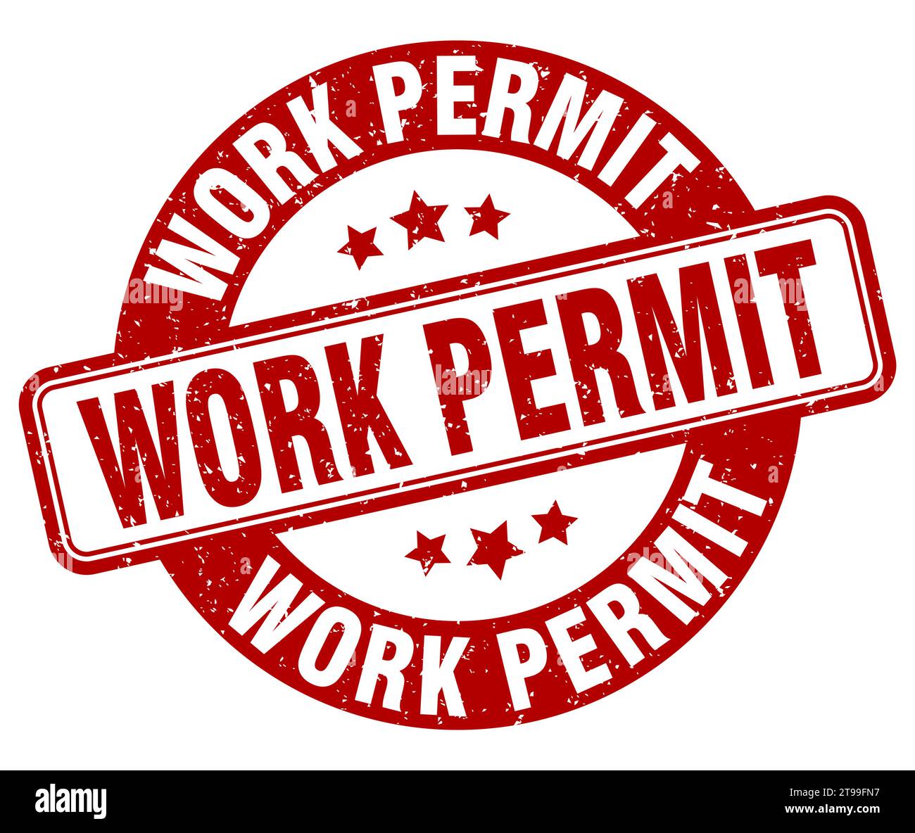 work permit stamp. work permit sign. round grunge label Stock Vector ...