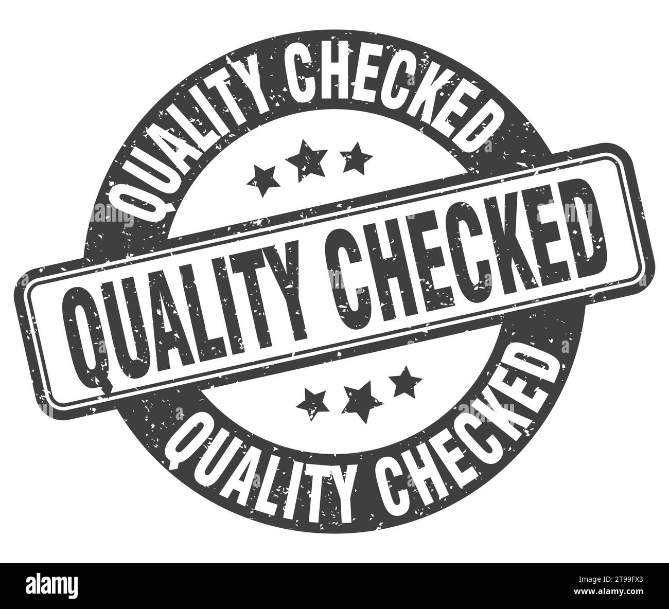 quality checked stamp. quality checked sign. round grunge label Stock ...