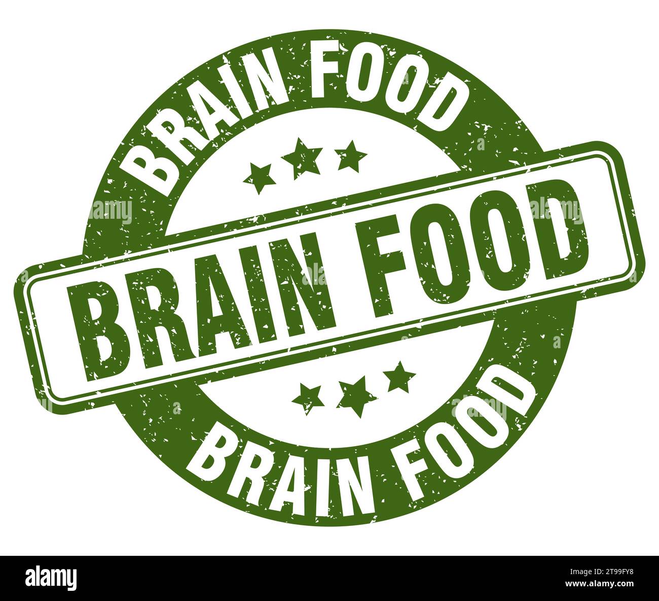 brain food stamp. brain food sign. round grunge label Stock Vector ...
