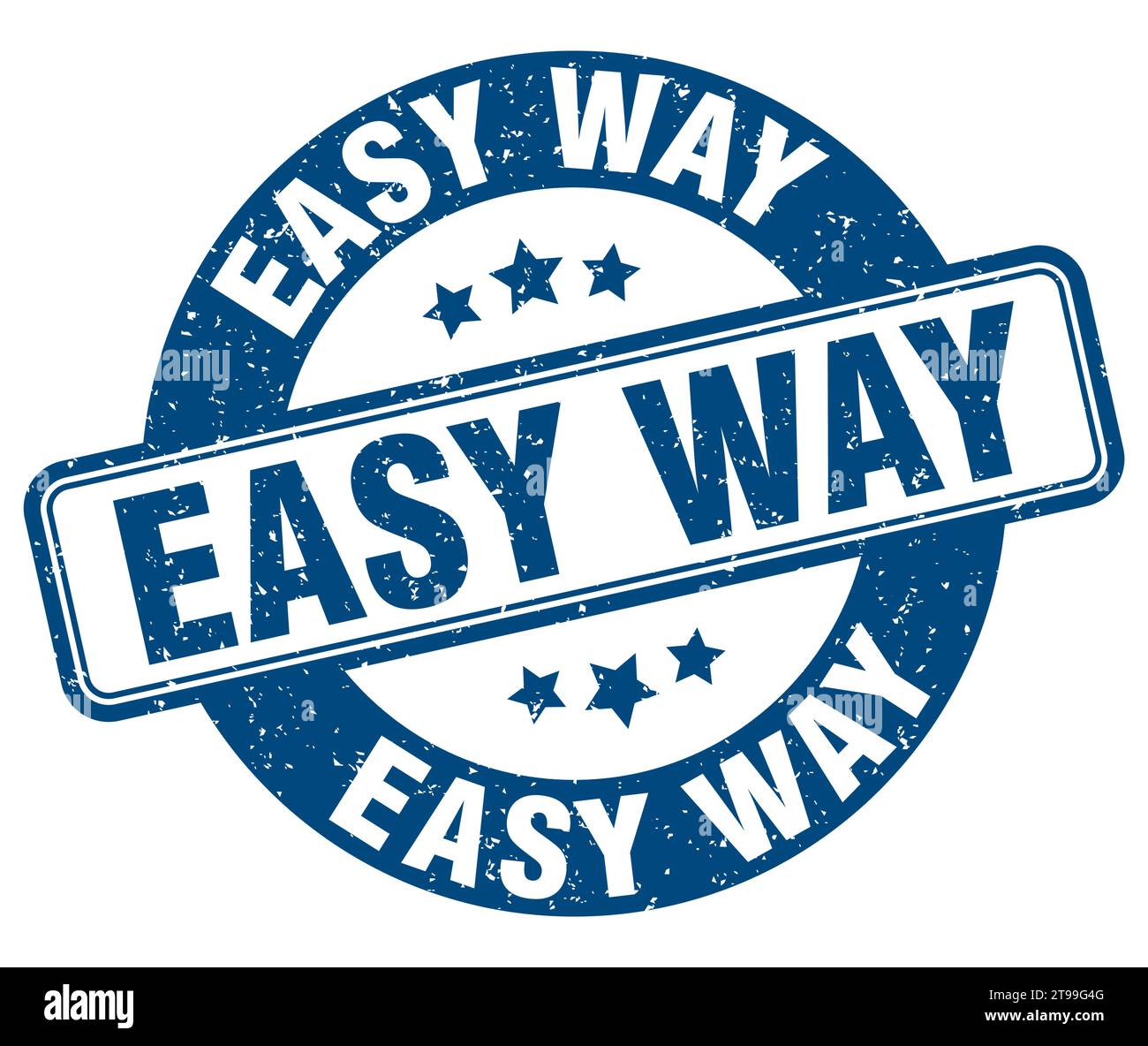 easy way stamp. easy way sign. round grunge label Stock Vector Image ...