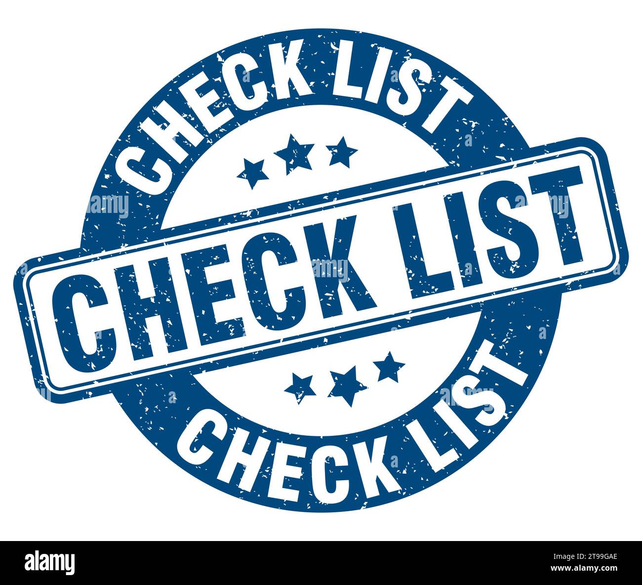 check list stamp. check list sign. round grunge label Stock Vector ...