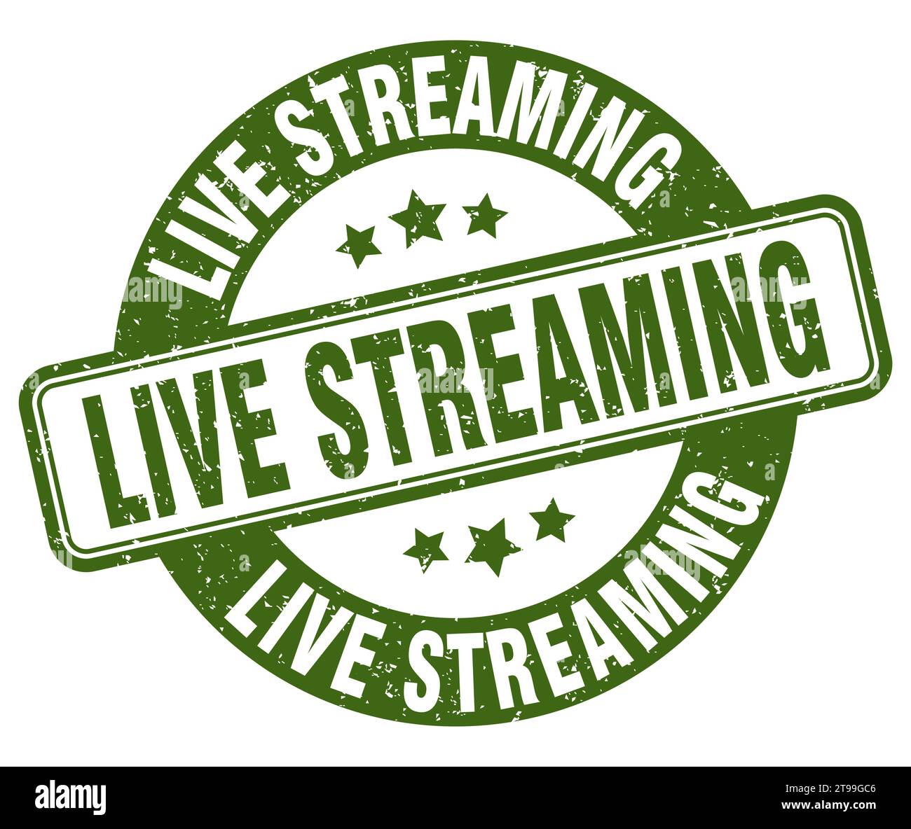live streaming stamp. live streaming sign. round grunge label Stock ...