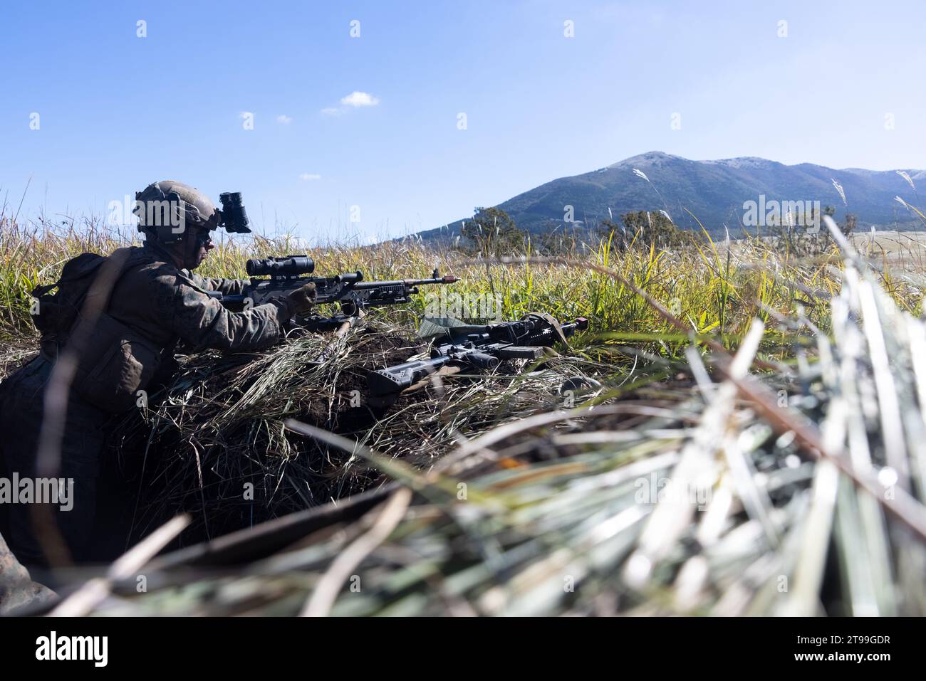 U.S. Marine Corps Pfc. Alessio Rogers, a machine gunner with 2nd ...