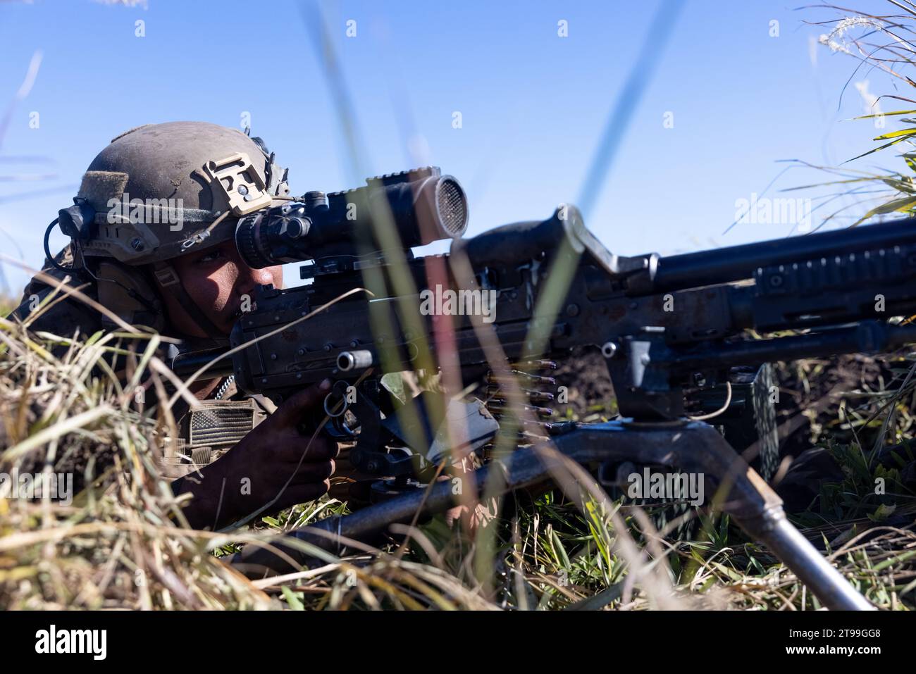 U.S. Marine Corps Lance Cpl. Edward Salazar, a machine gunner with 2nd ...