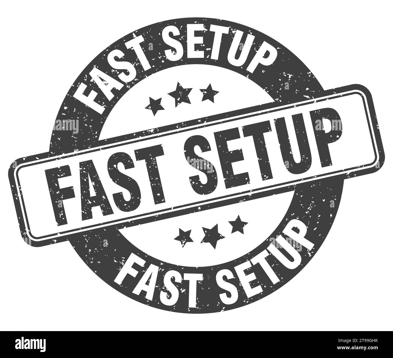fast setup stamp. fast setup sign. round grunge label Stock Vector ...