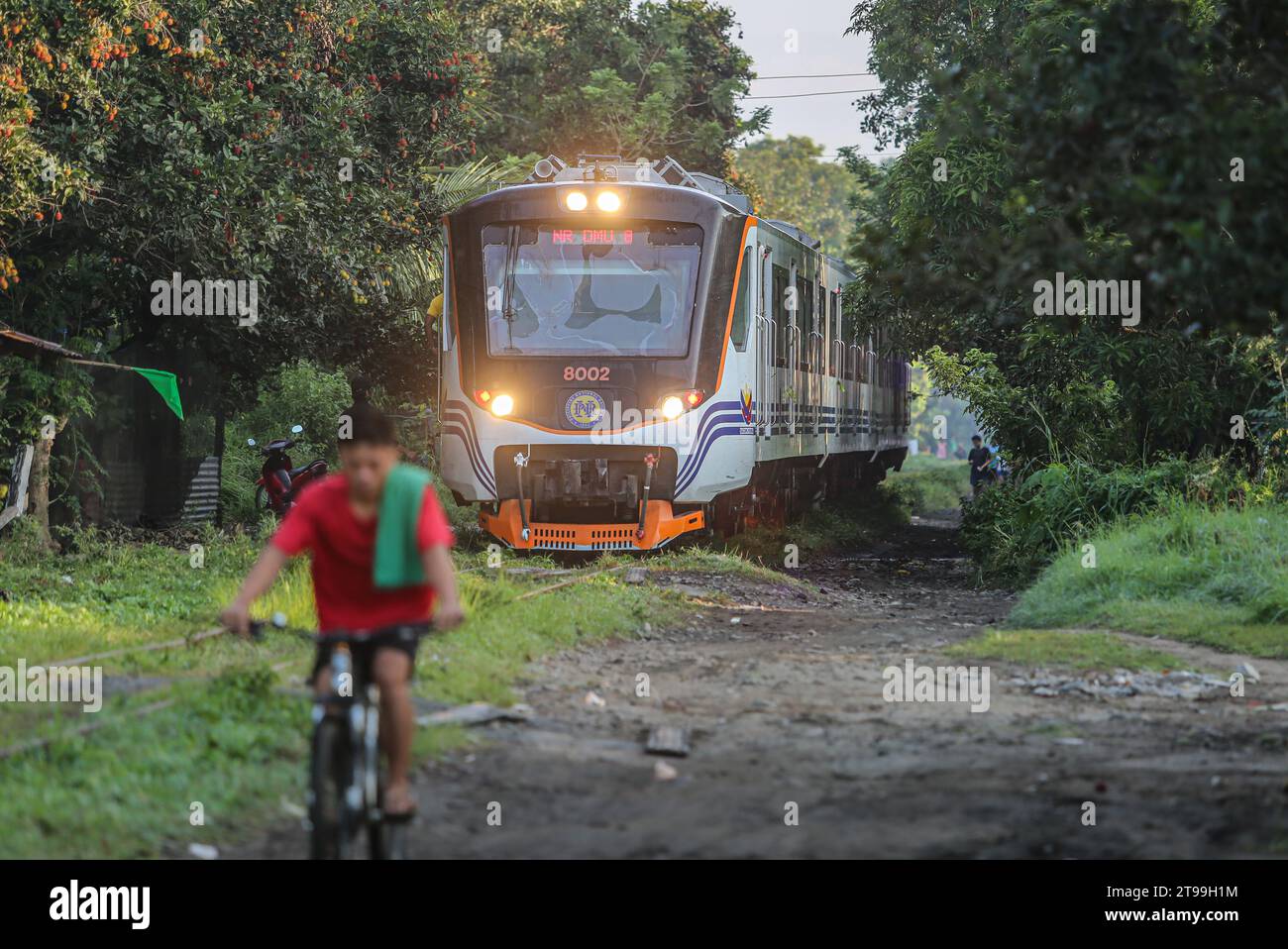 Manila, Philippines. November 24, 2023: A diesel multiple unit PNR 8000 ...