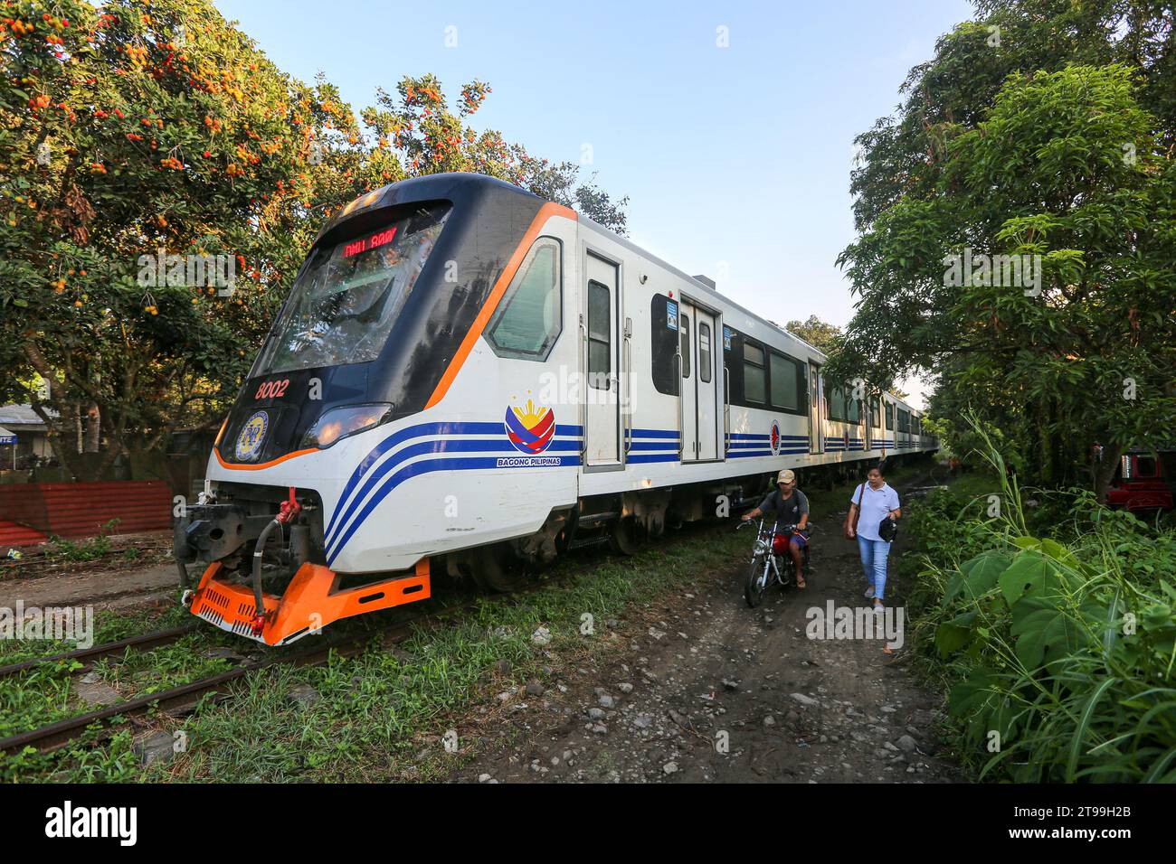 Manila, Philippines. November 24, 2023: A diesel multiple unit PNR 8000 ...