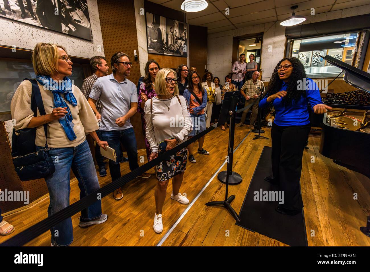 Vocal rehearsal in Motown's legendary Studio A as part of a booked tour ...