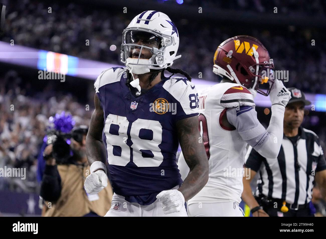 Dallas Cowboys wide receiver CeeDee Lamb (88) celebrates after scoring ...