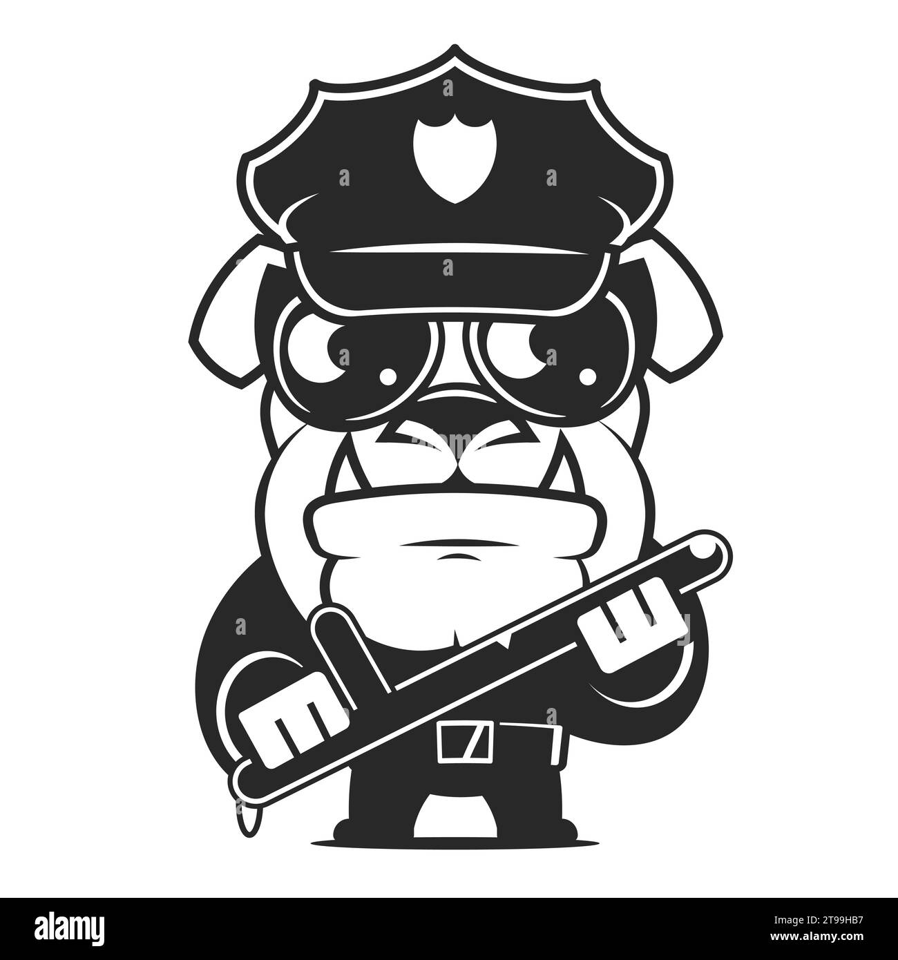Indian police officer vector illustration. Indian policeman standing ...