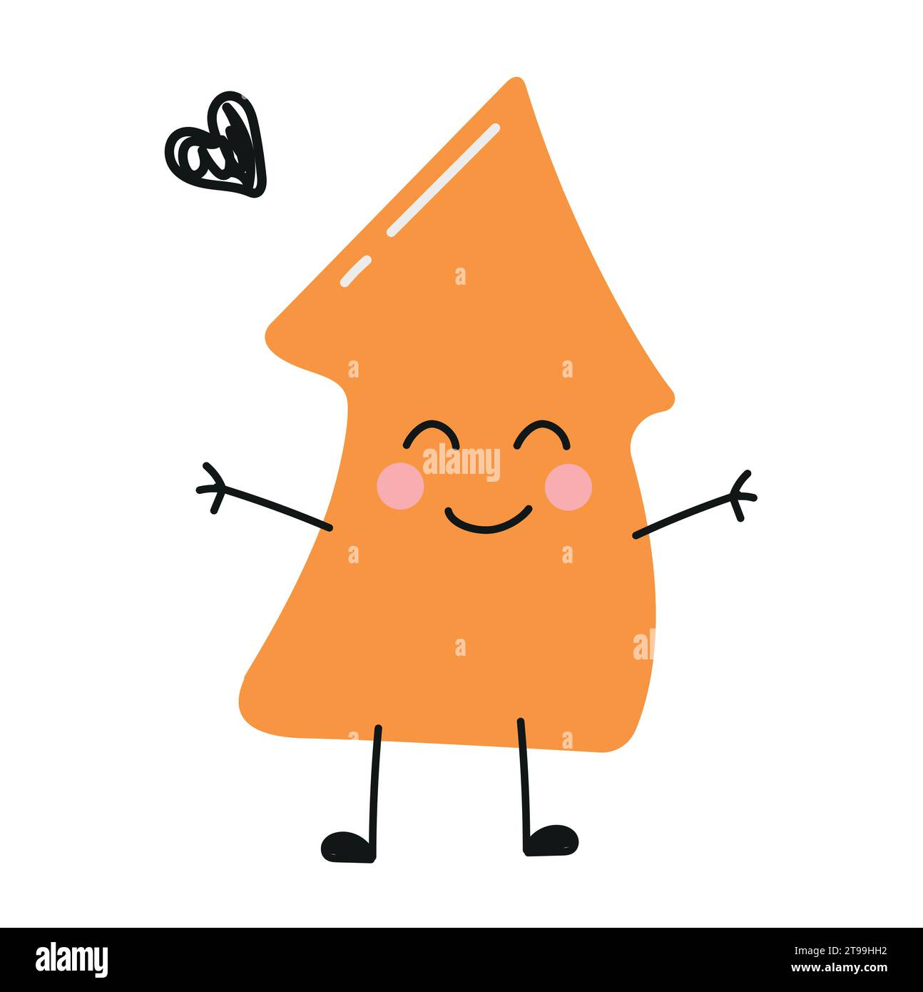 Funny cute happy arrow ,baby face,kawaii characters . Vector child ...