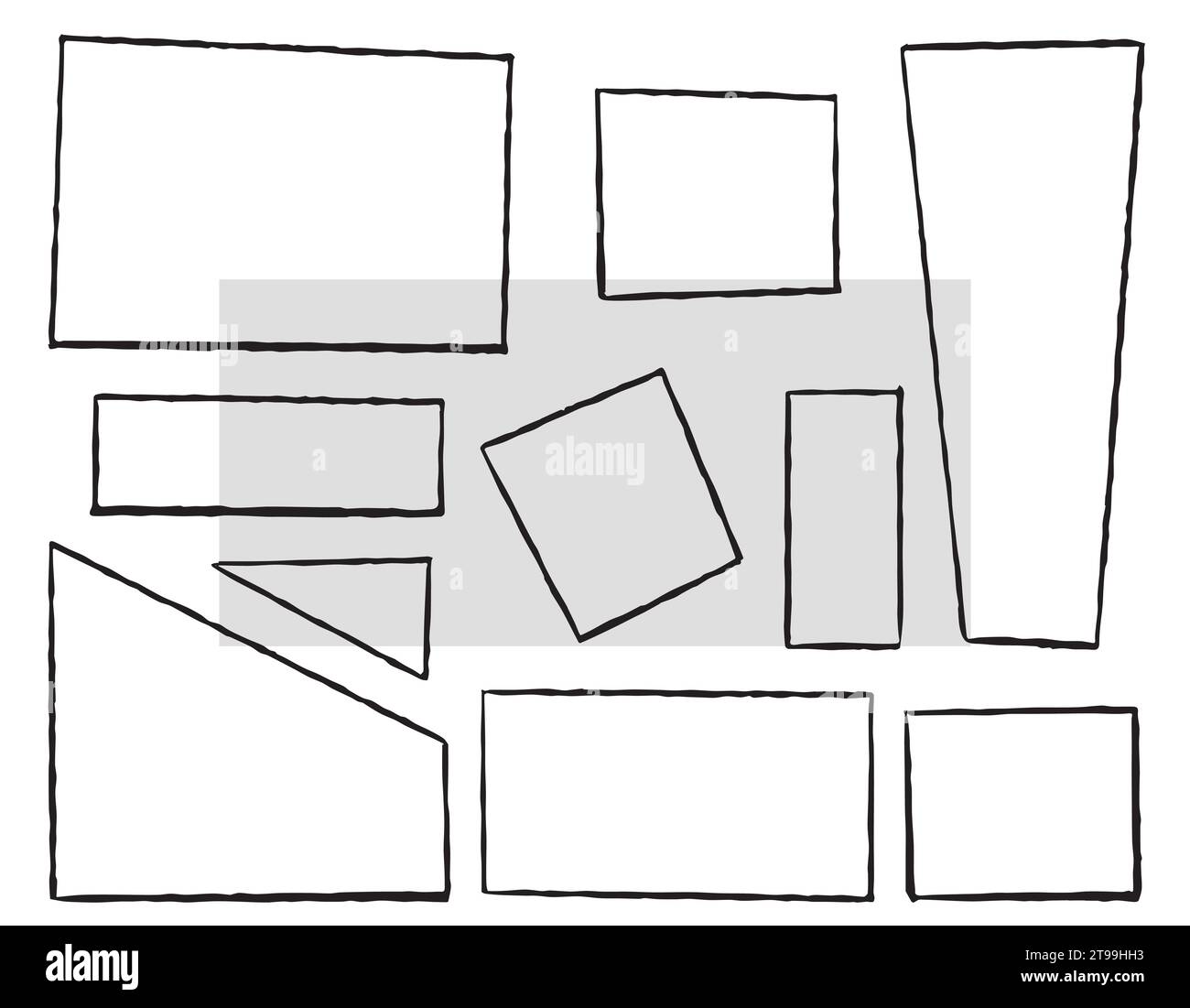 Set of hand drawn text boxes, vector graphics, clouds for quotes and ...