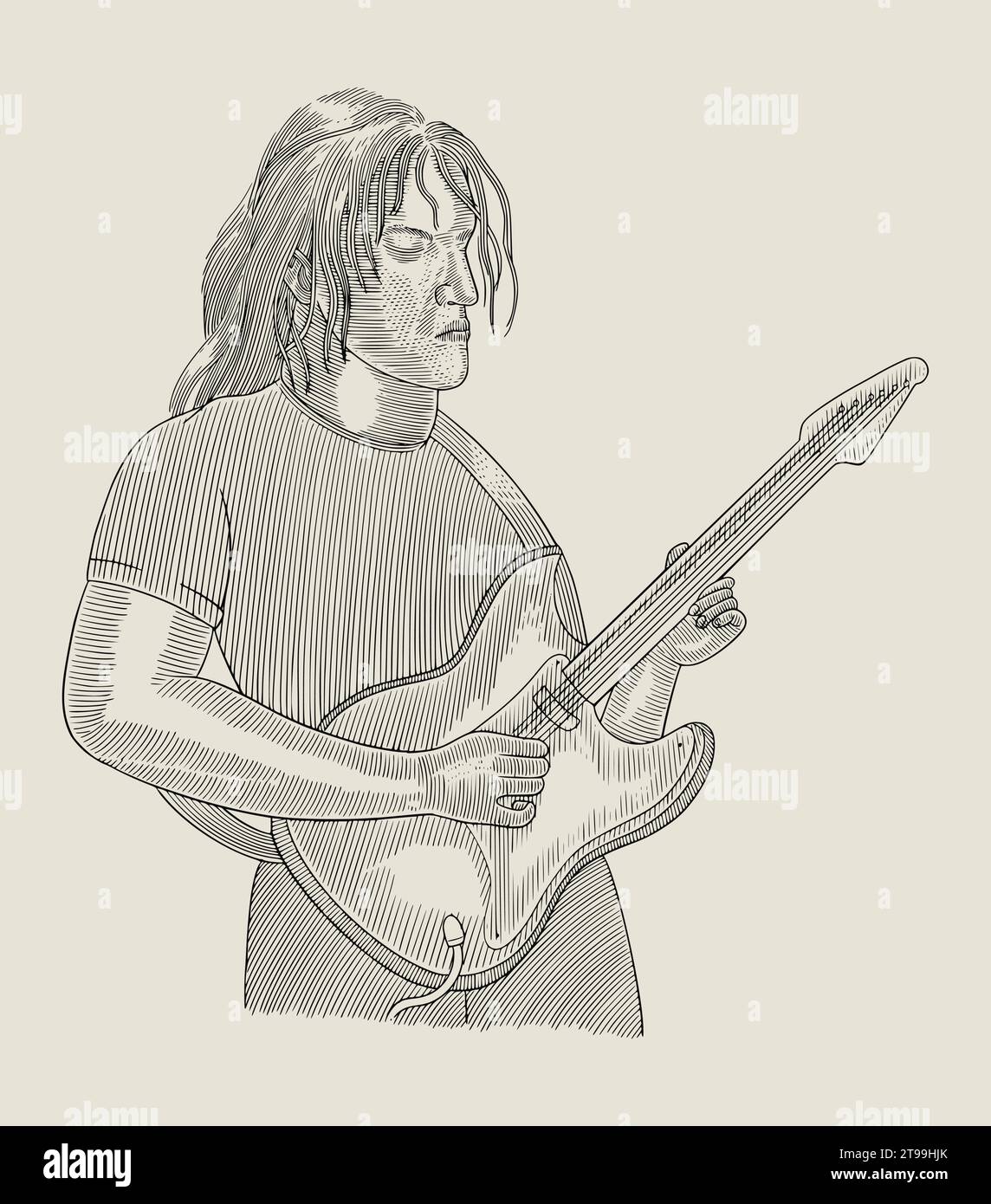 Vintage blues guitar player Stock Vector Images - Alamy