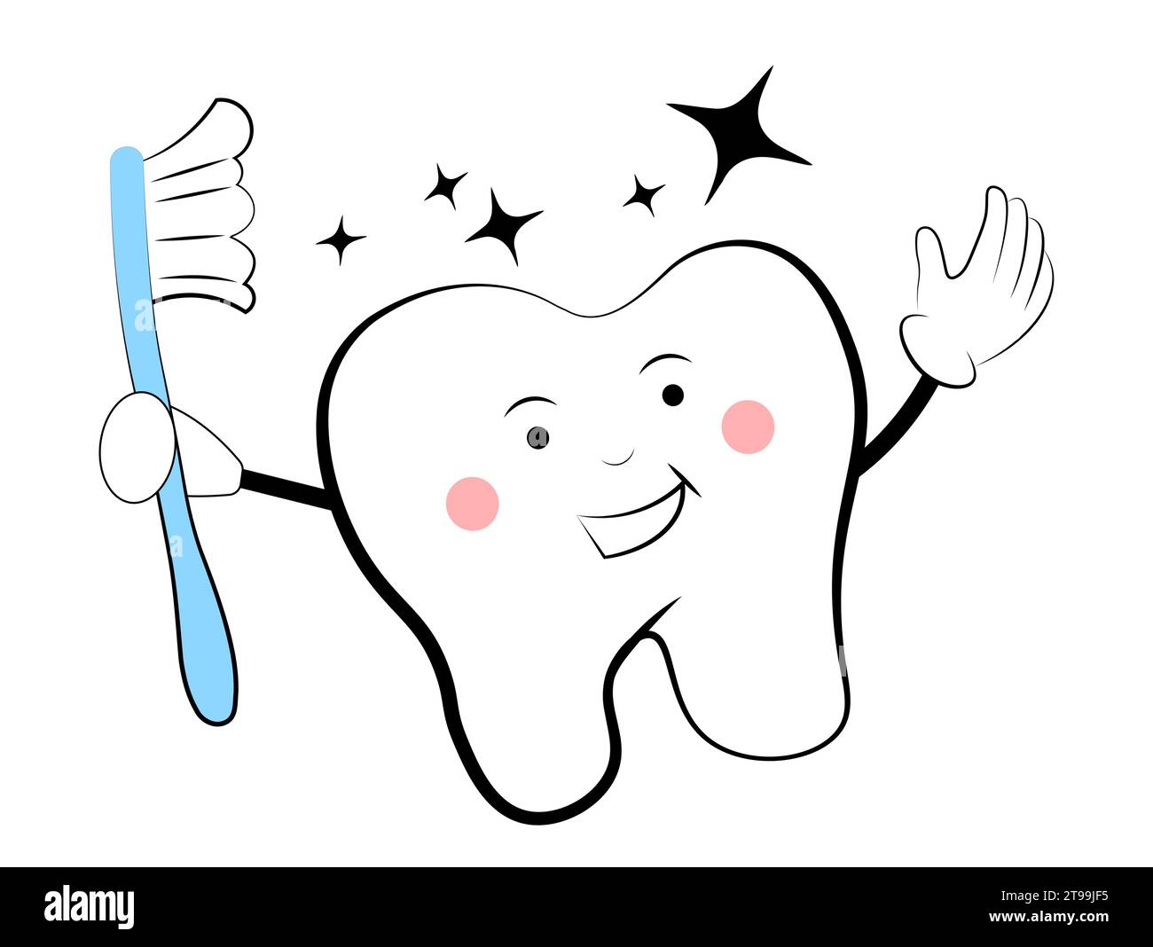 Cartoon tooth on white Stock Vector Images - Alamy