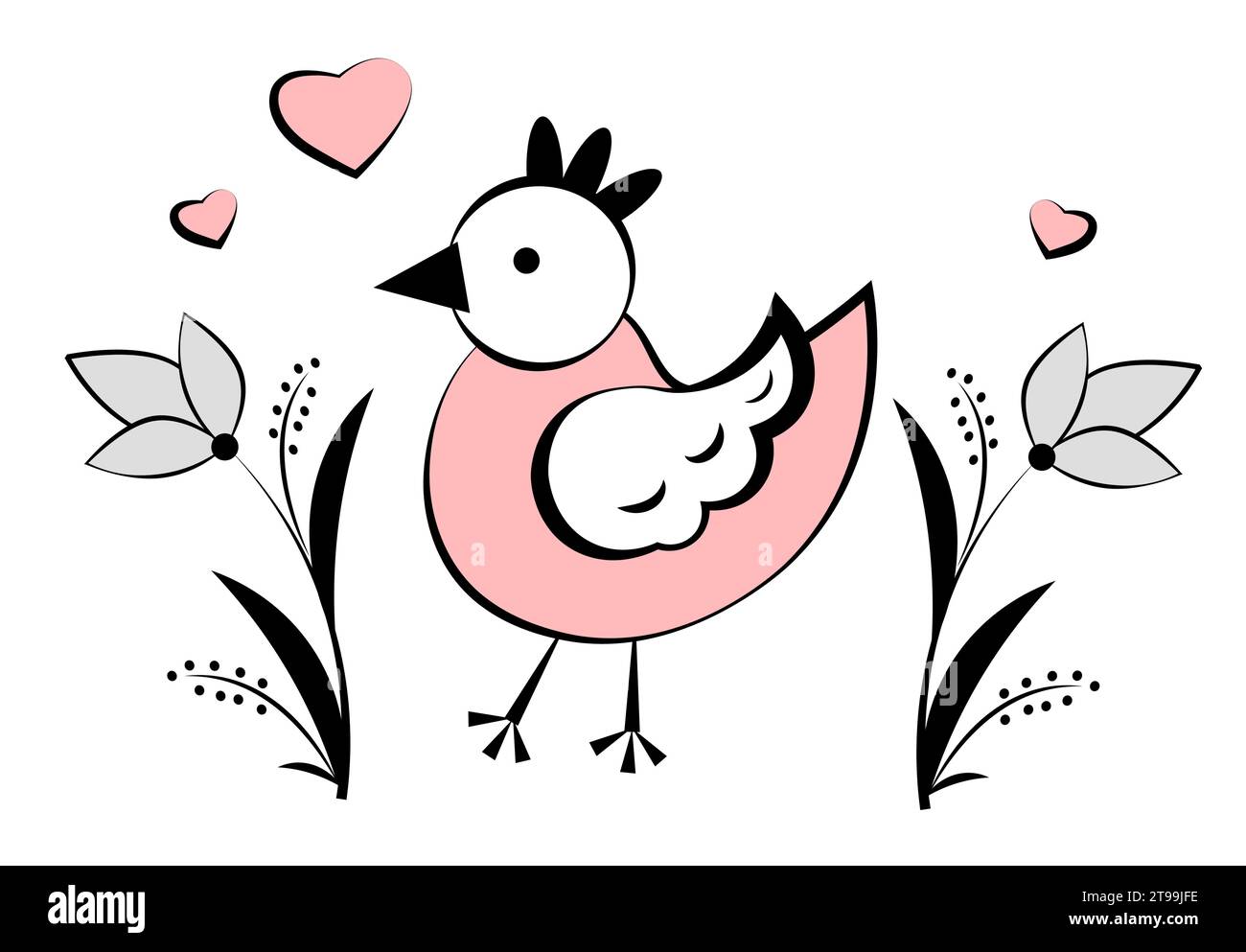 Bird coloring pages cute Cut Out Stock Images & Pictures - Alamy