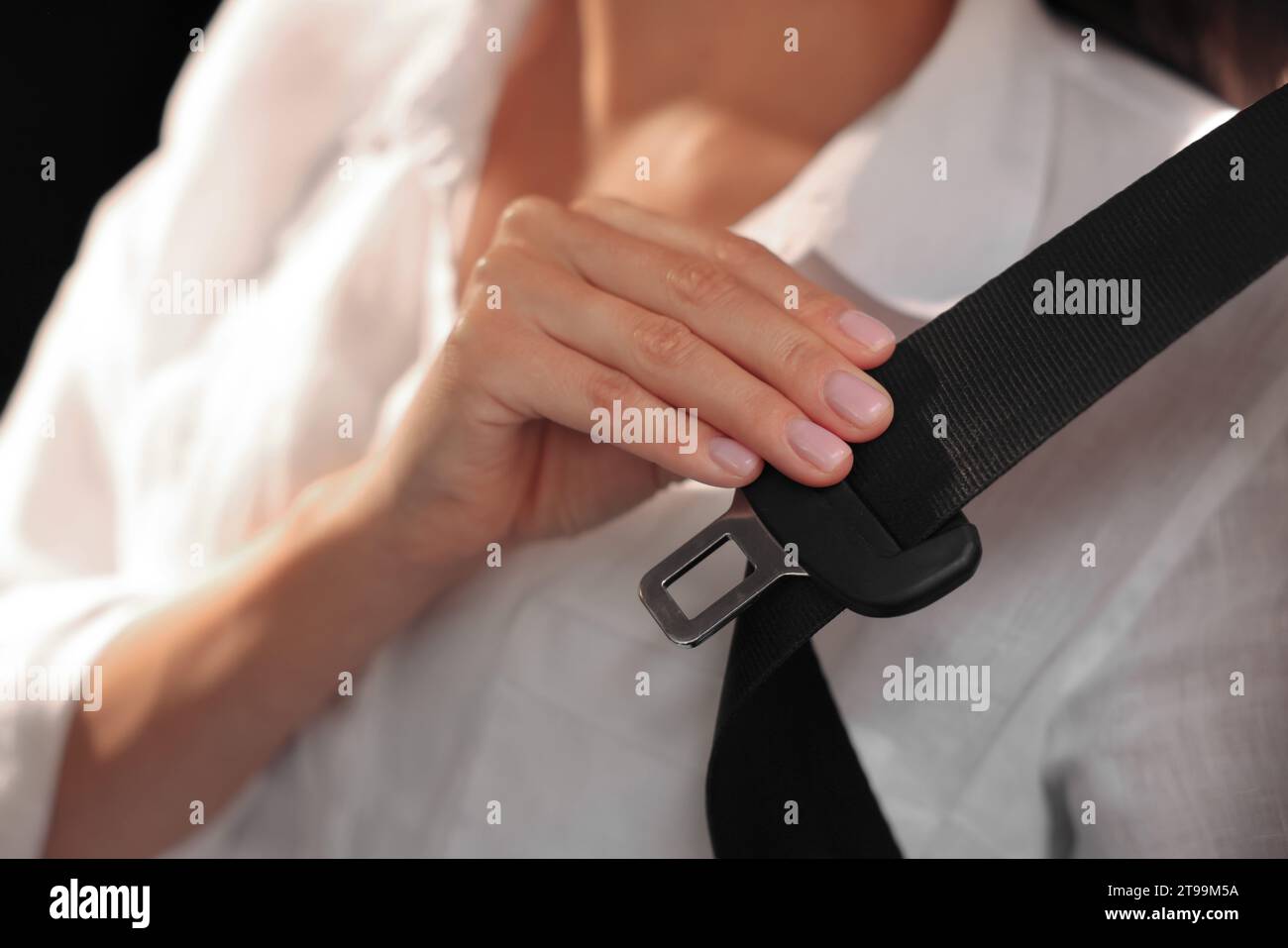 Girl fasten seatbelt hi-res stock photography and images - Alamy