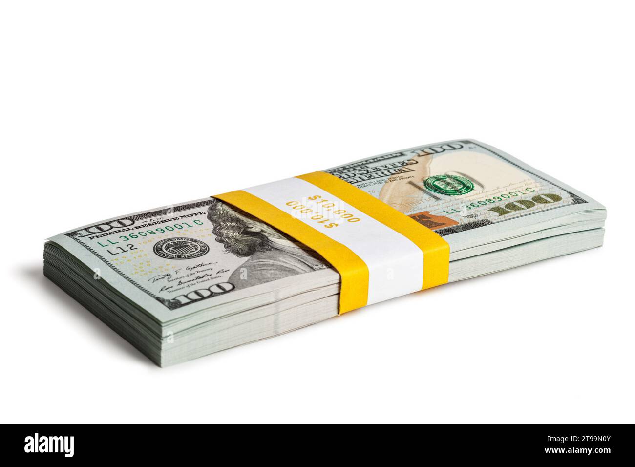 Bundle of 100 US dollars 2013 edition banknotes Stock Photo - Alamy