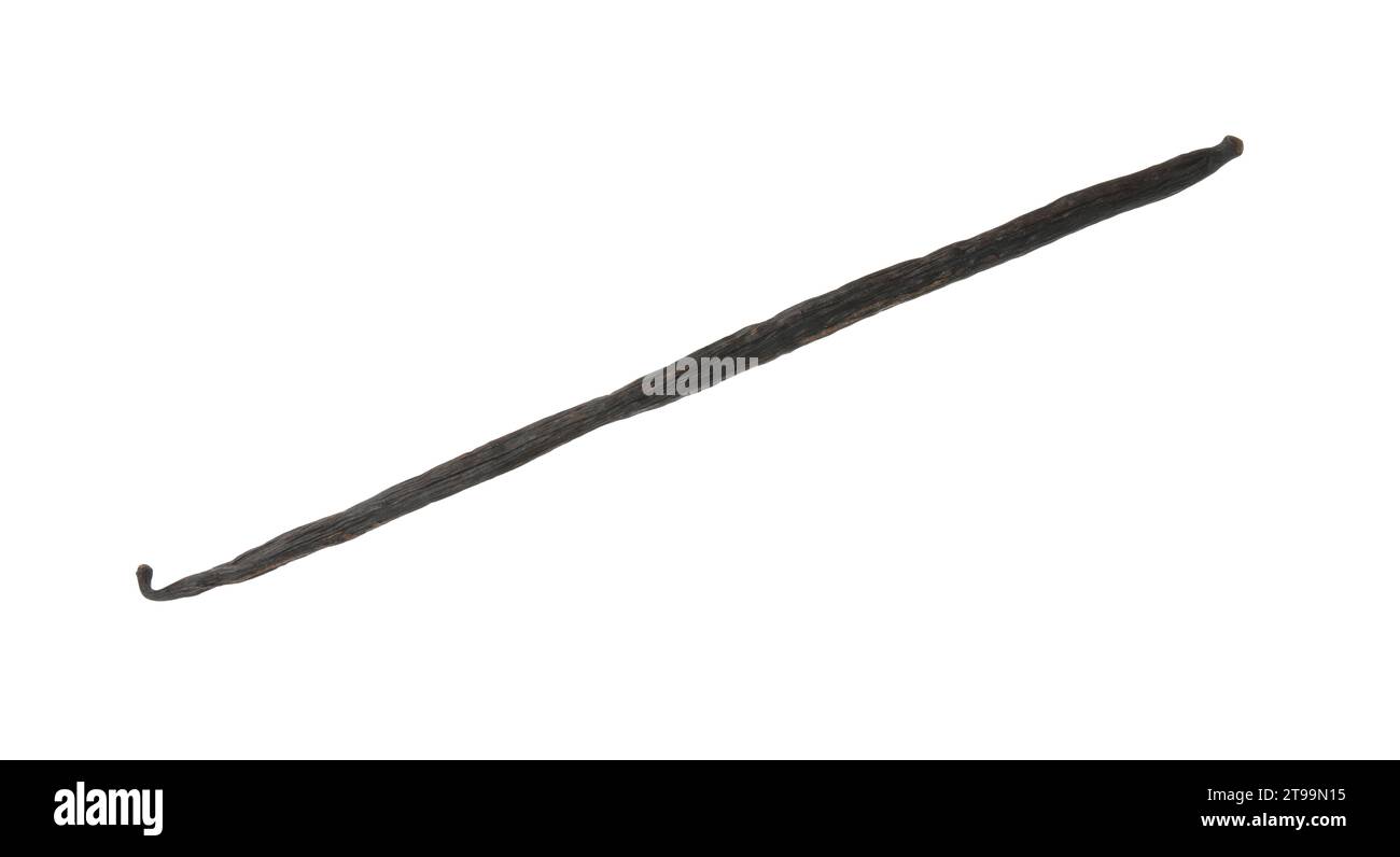 One aromatic vanilla pod isolated on white Stock Photo - Alamy