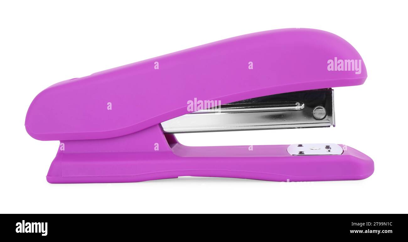 One new bright stapler isolated on white Stock Photo - Alamy