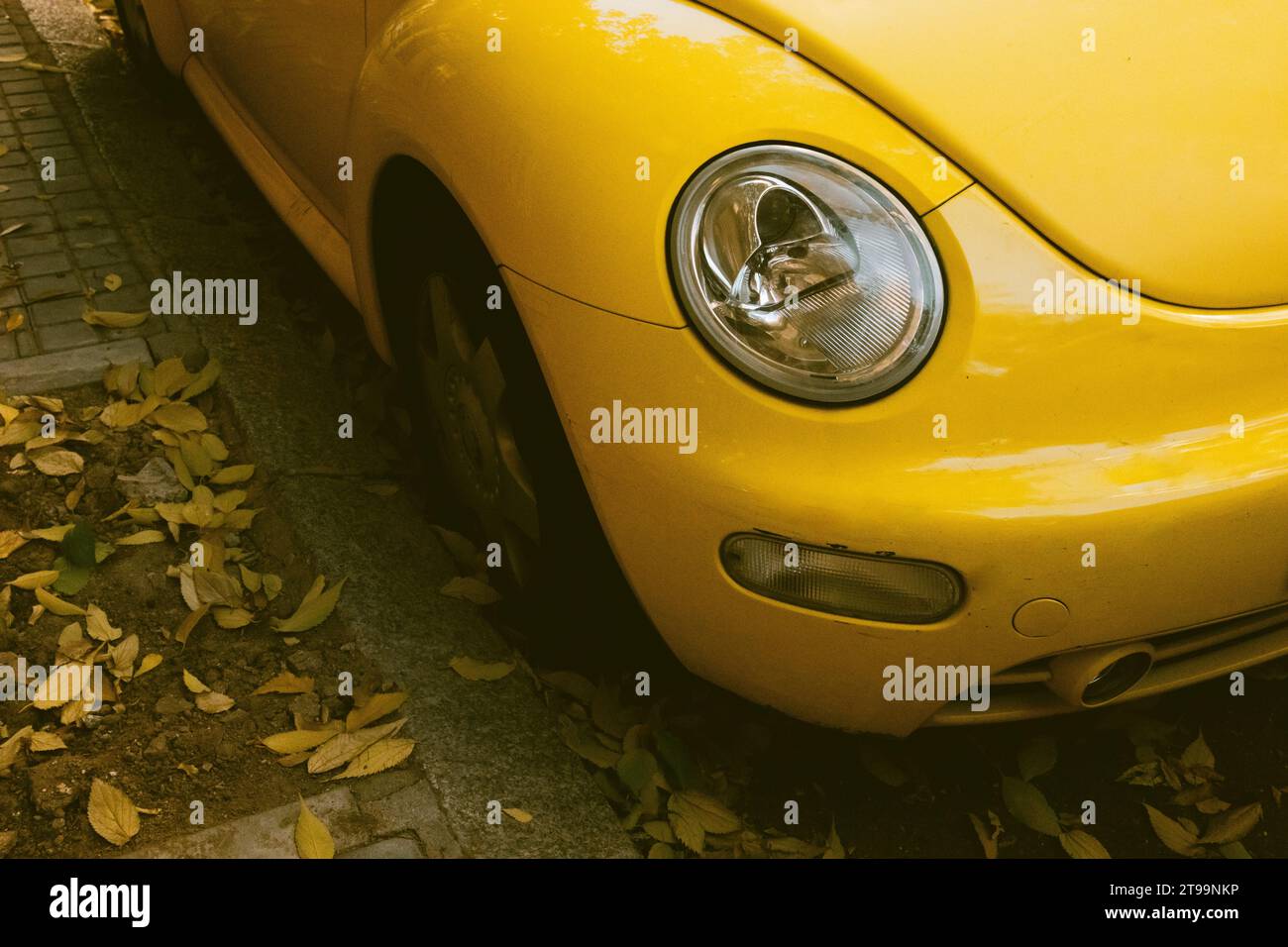 Madrid, Spain November 22, 2023 Volkswagen New Beetle. Compact bright ...