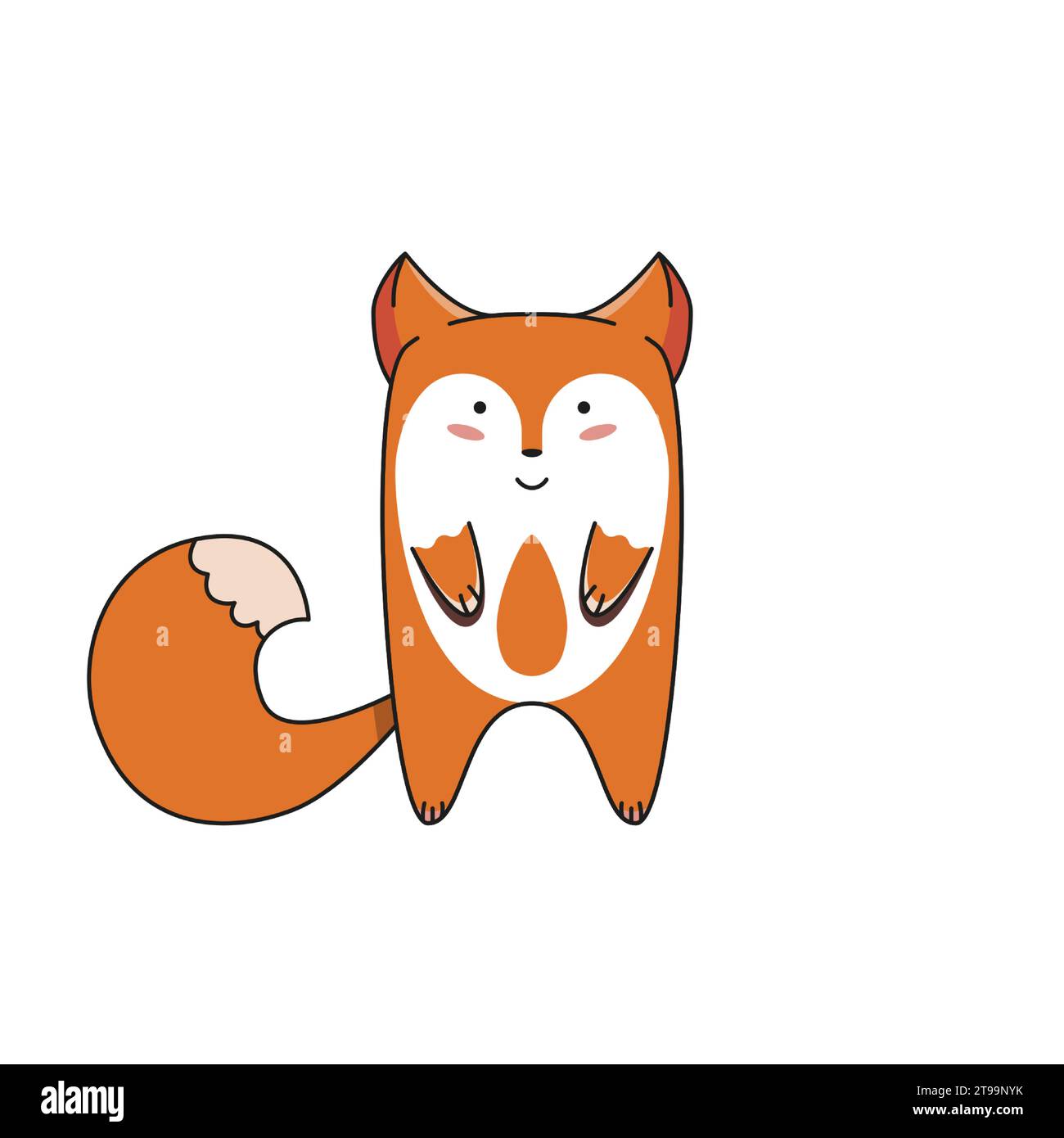 Cute fox. Animal cartoon character design. Kawaii Stock Vector Image ...