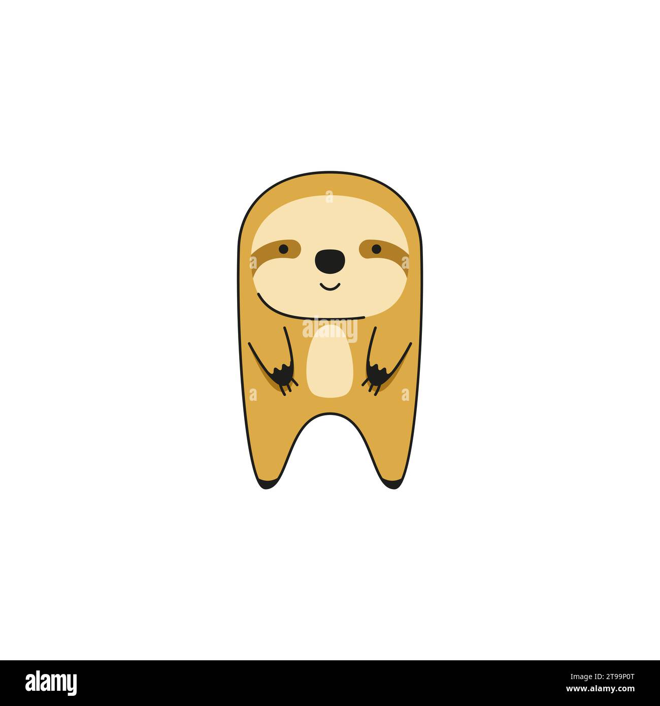 Cute sloth. Animal cartoon character design. Kawaii Stock Vector Image ...