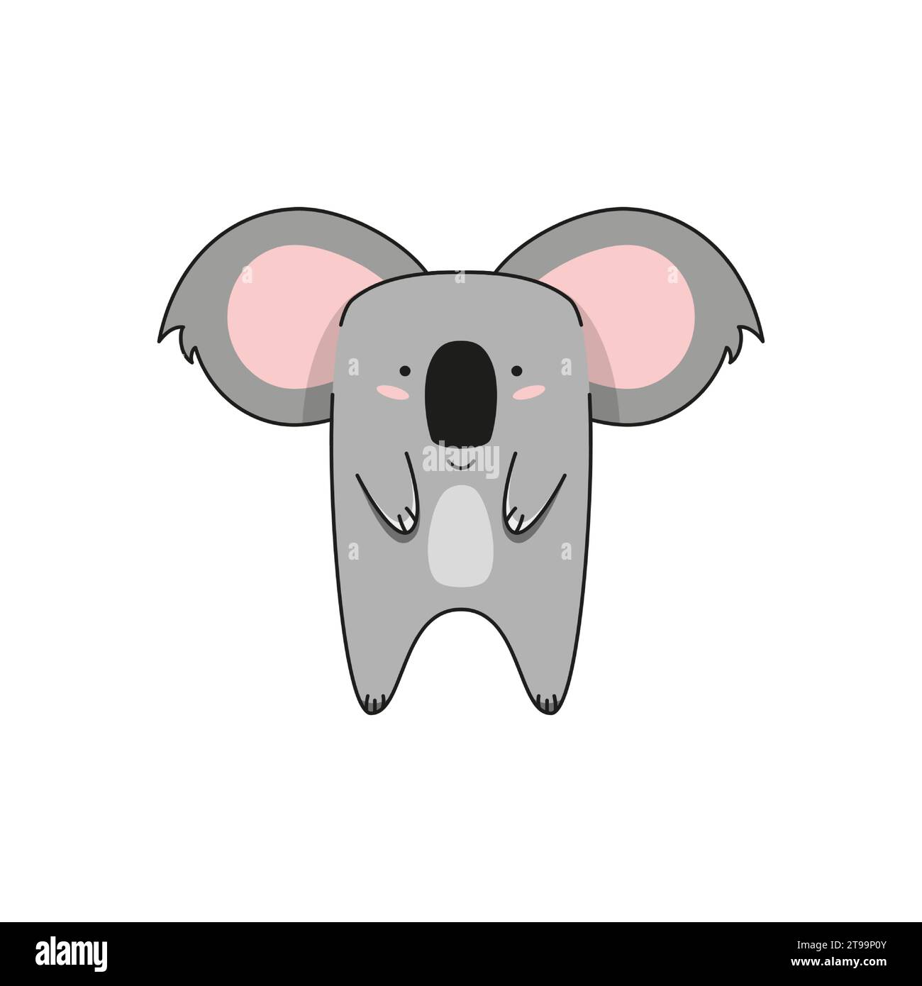 Cute koala. Animal cartoon character design. Kawaii Stock Vector Image ...