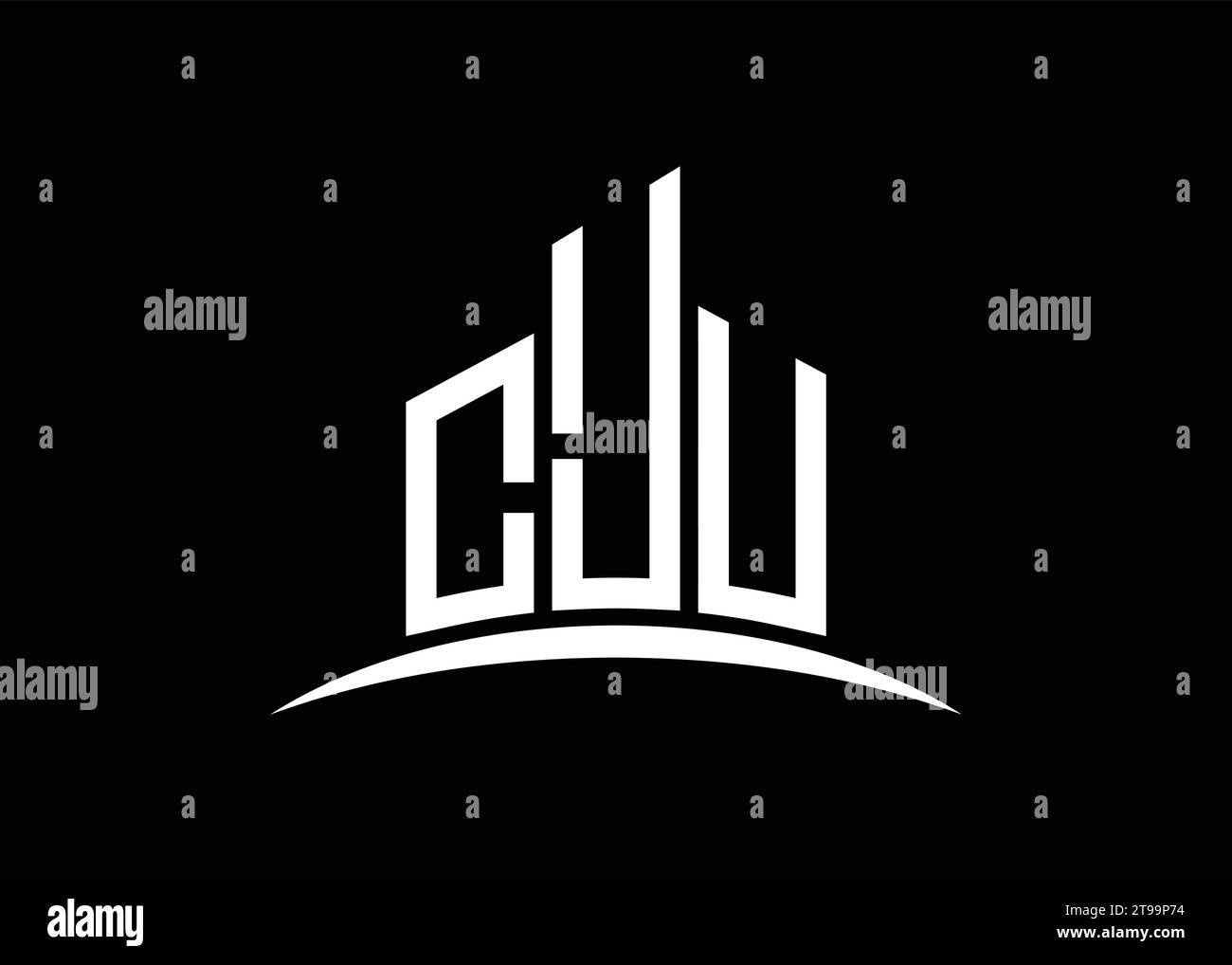 Letter CJU building vector monogram logo design template. Building ...
