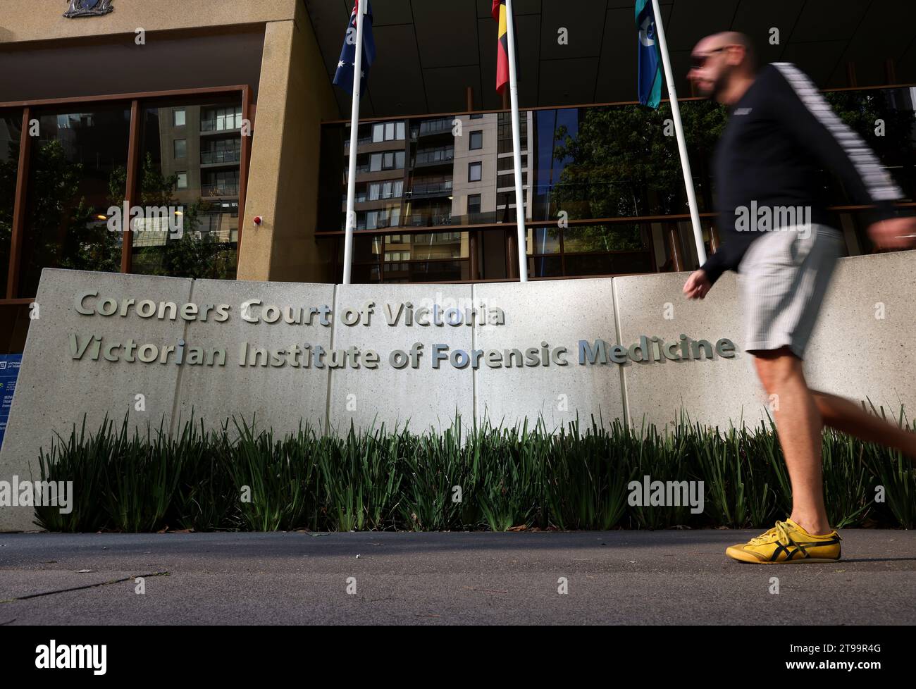 Melbourne, Australia. 24th Nov, 2023. Coroners Court signage is seen ...