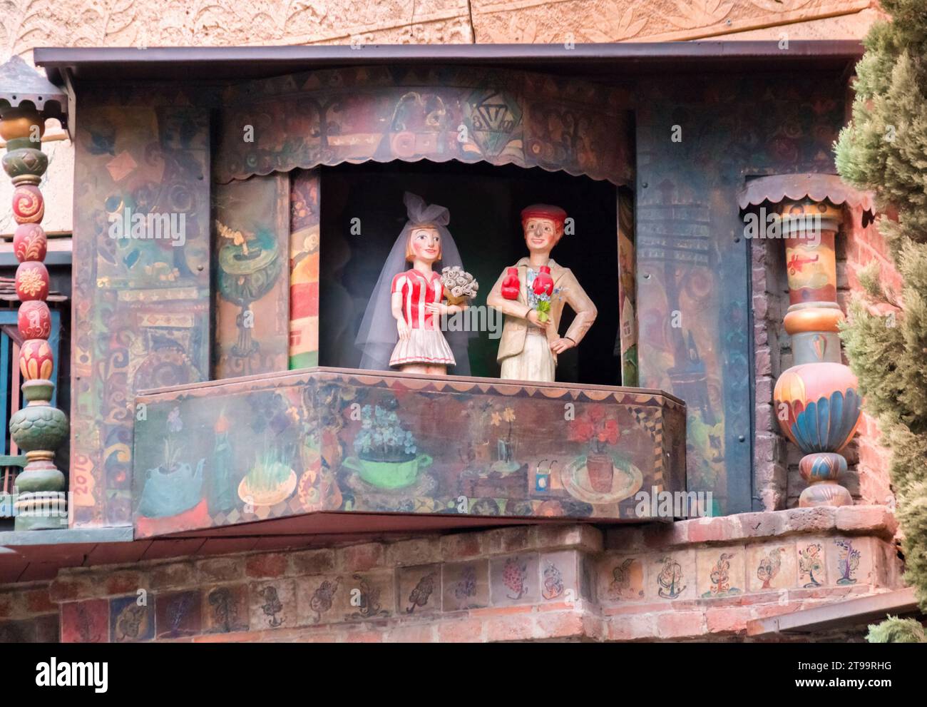 Tbilisi, Georgia - 08 29 2023: Tiny puppet characters of The Circle Of Life show in a small ...