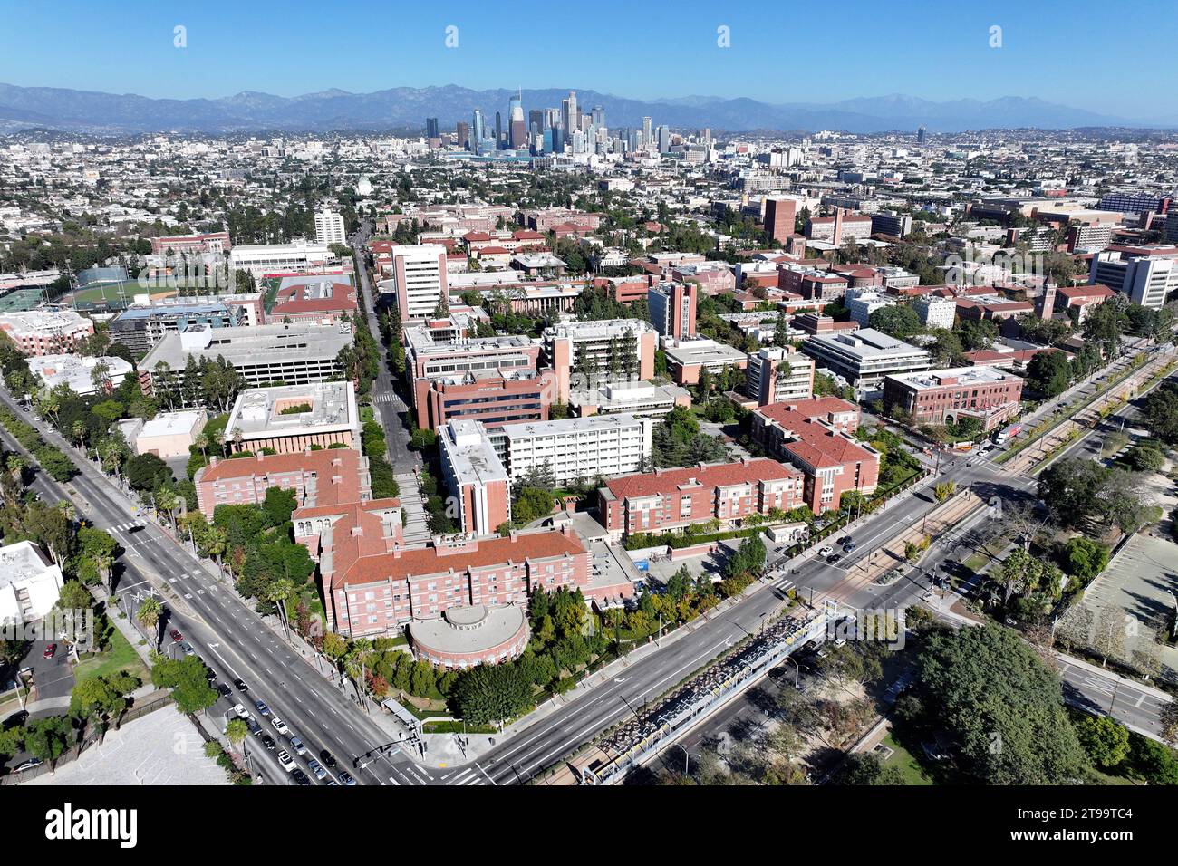 A general overall aerial view of the University of Southern California campus, Thursday, Nov. 23 ...