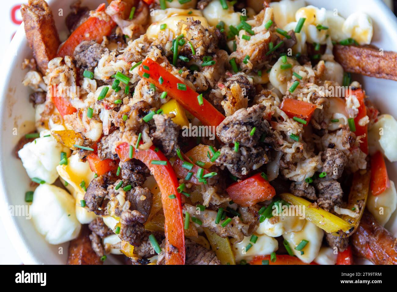 Italian Style Poutine shot over head Stock Photo - Alamy