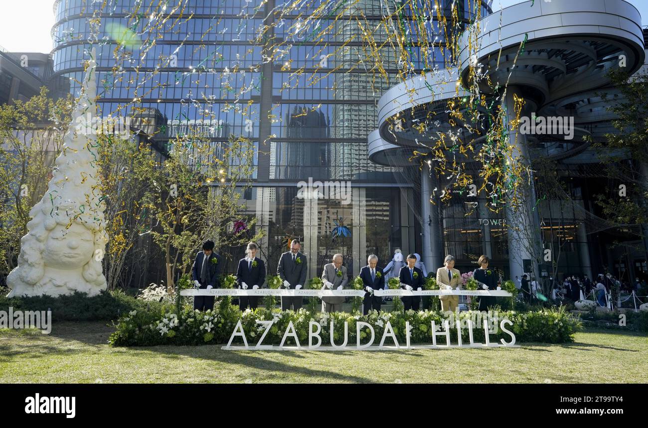 The opening ceremony for the Azabudai Hills complex featuring Japan's newly-built tallest ...